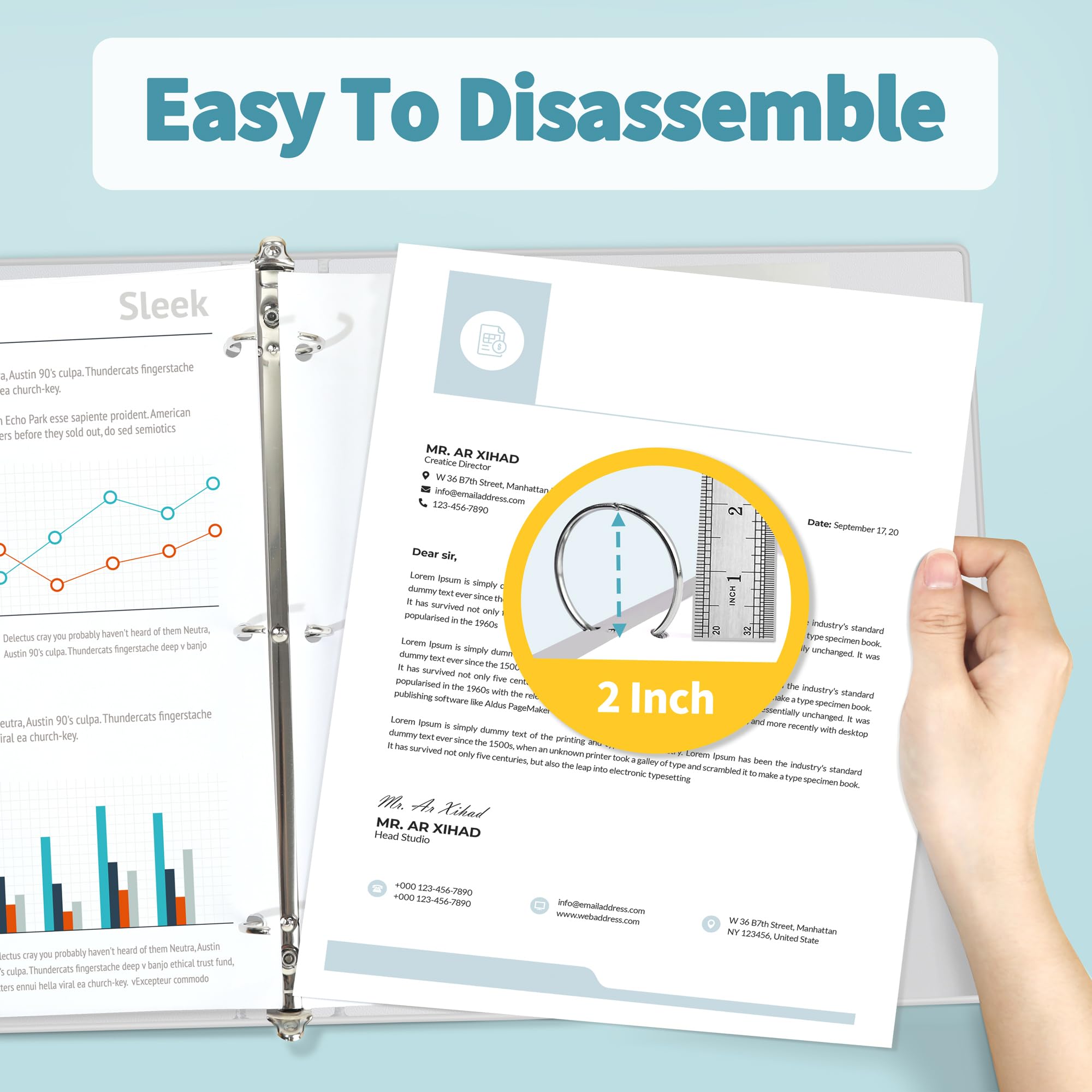 Snapklik.com : SUNEE 3 Ring Binders 2 Inch 4 Pack, 3 Ring Binders Clear ...