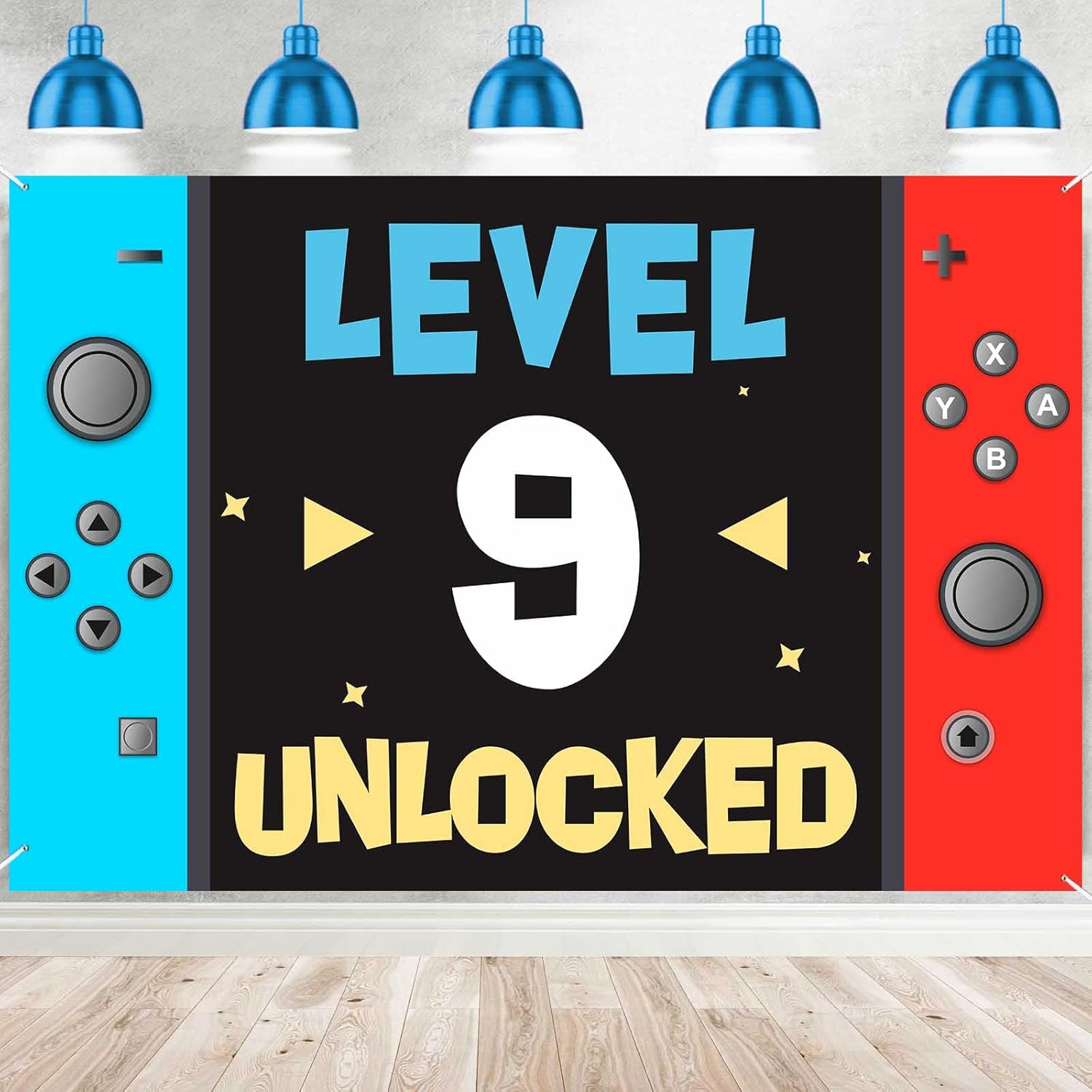 Amazon.com : Level Up Happy 9th Birthday Banner Backdrop Background ...