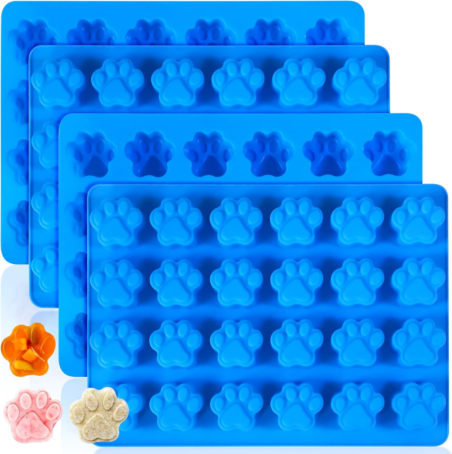 Amazon.com: Sidosir 4Pcs Puppy Dog Paw Bone Silicone Mold for dog ...