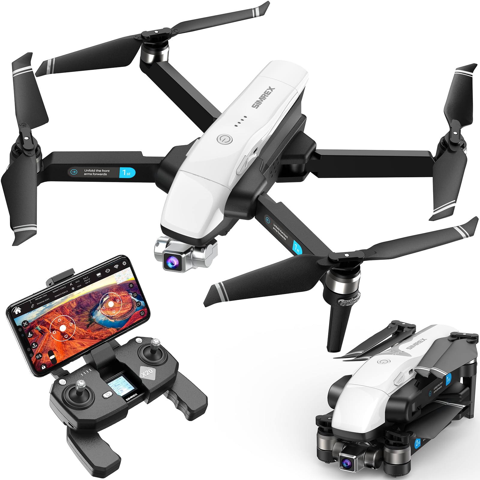 X20 Gps Drone With 4k Hd Camera 2 Axis Self | Desertcart EGYPT