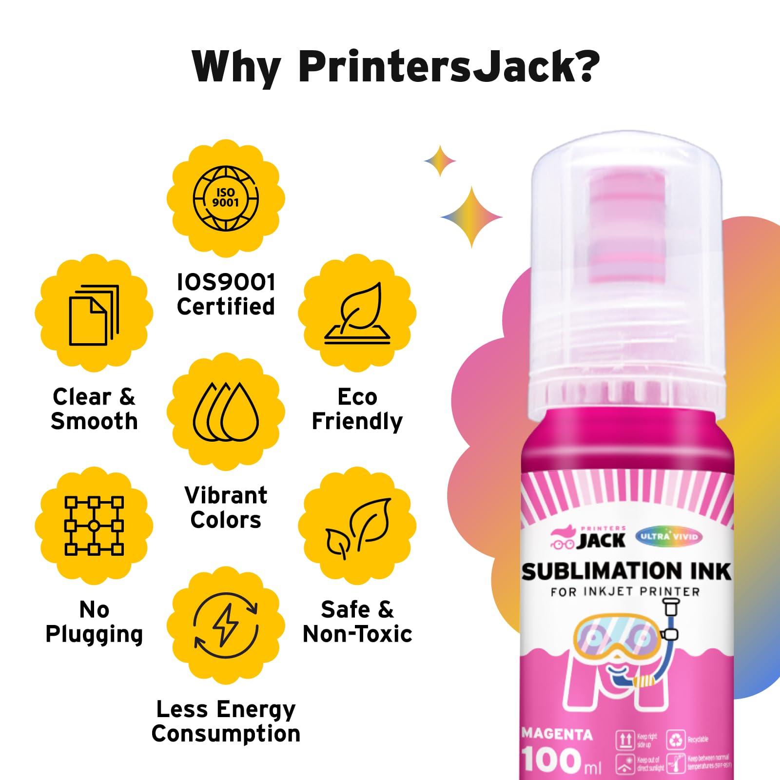 Snapklik.com : Printers Jack 600ML Sublimation Ink For ET-8500 ET-8550 ...