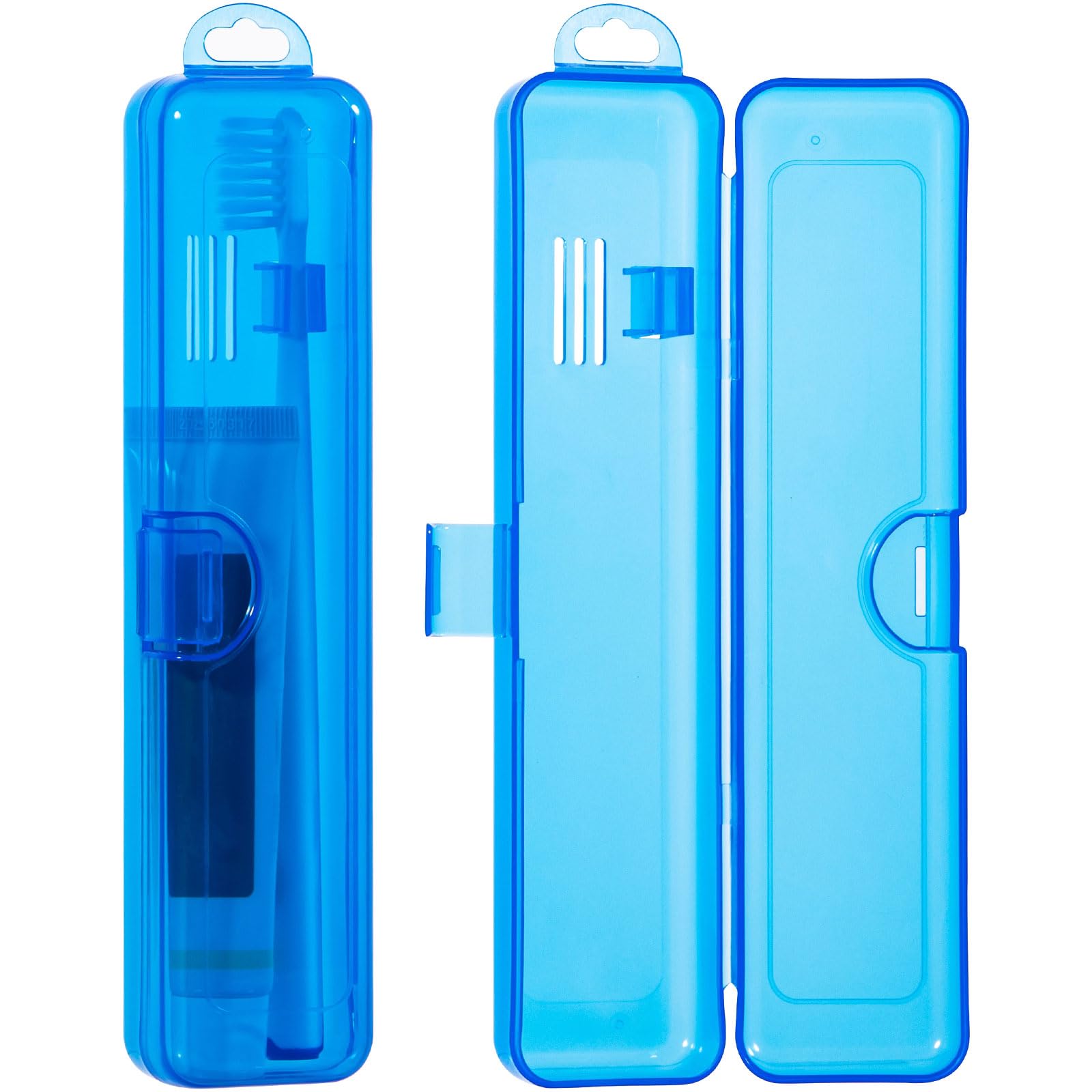 Amazon.com: Yeeco Toothbrush Case 2 Packs, Transparent Dark Blue ...