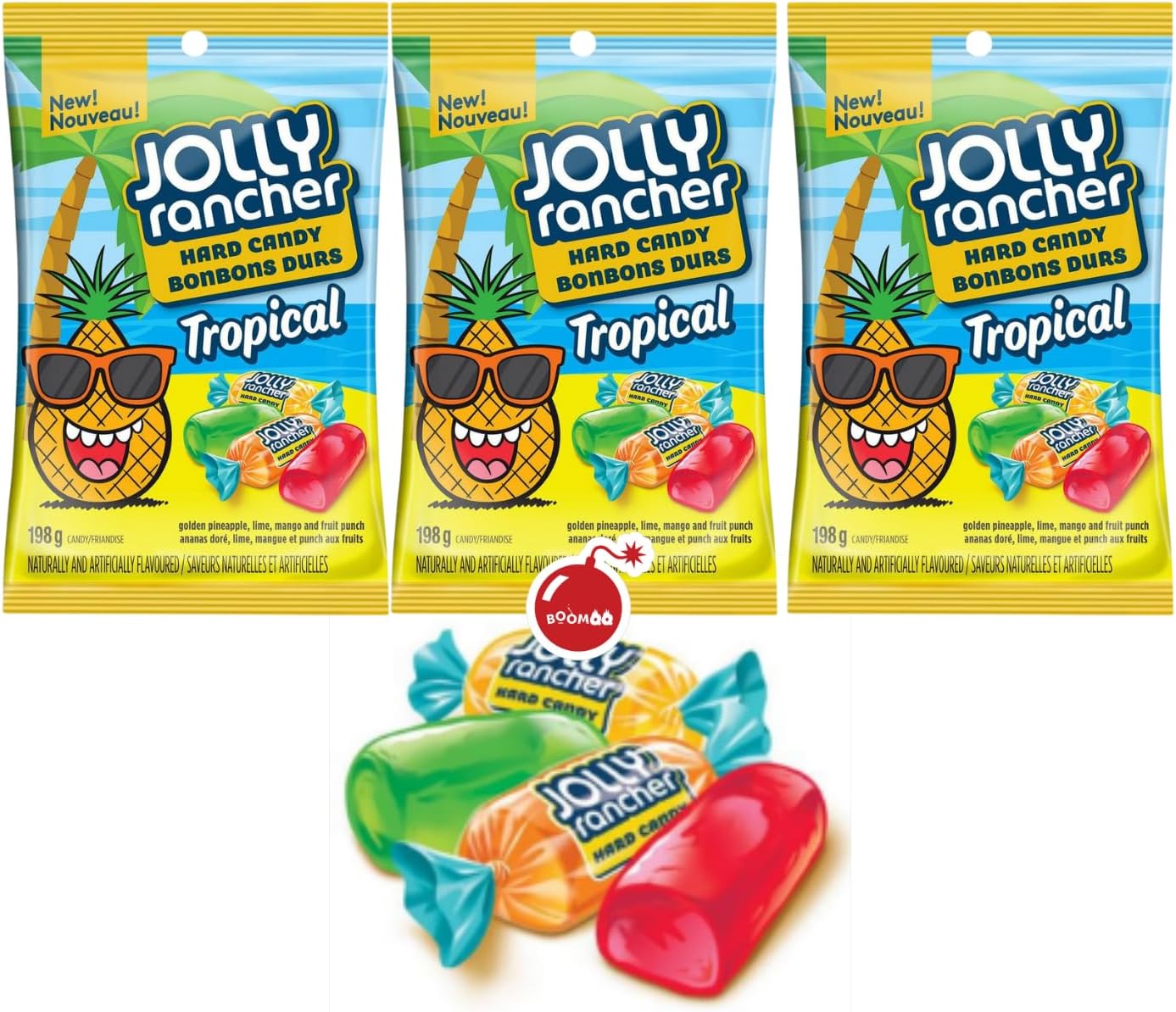 Jolly Ranchers Hard Candy Valued Pack of Tropical Flavor (3 x 198g ...