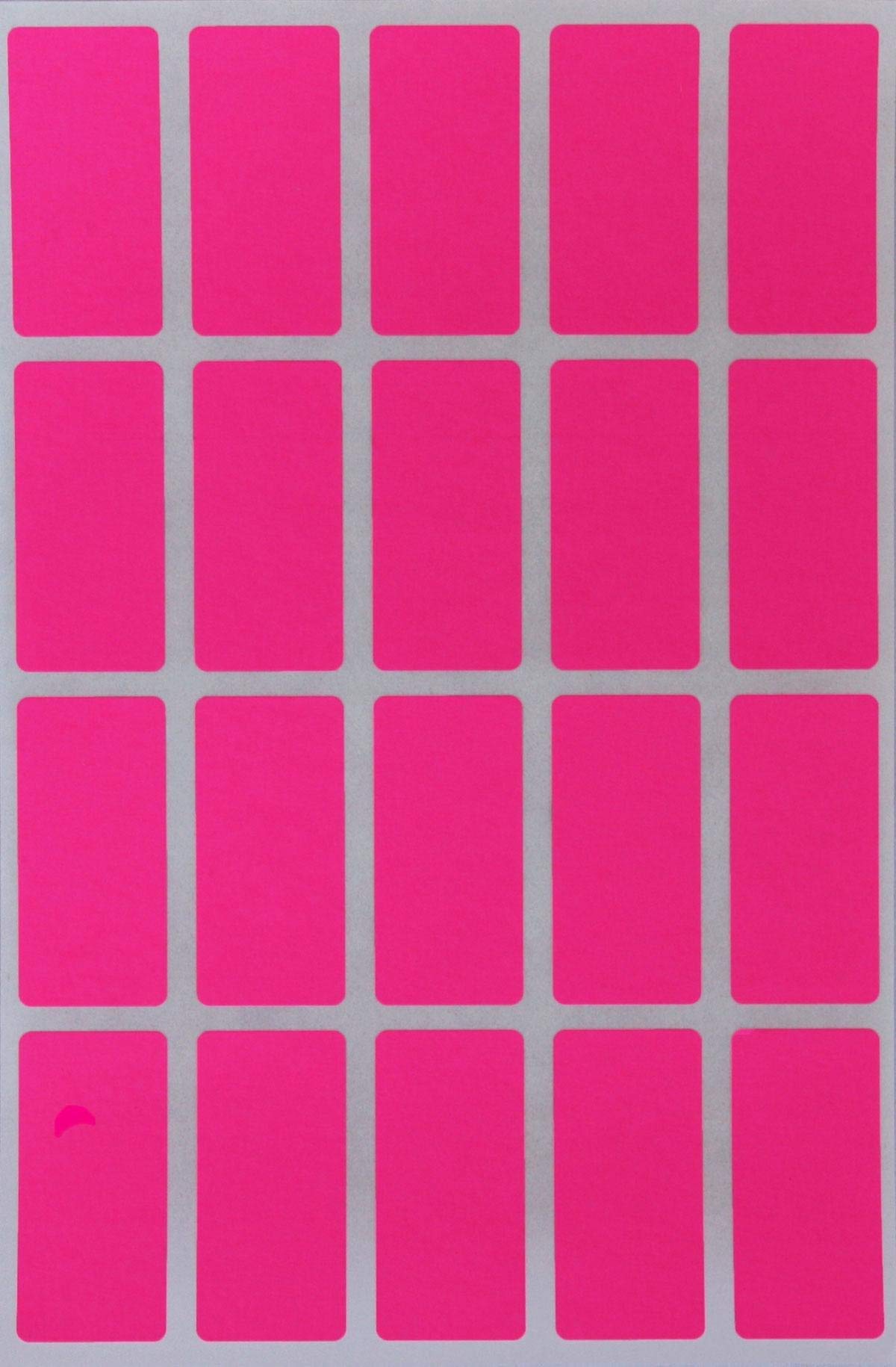 Royal Green Neon Pink Rectangle Sticker 4cm x 1.9cm Rectangular Labels ...