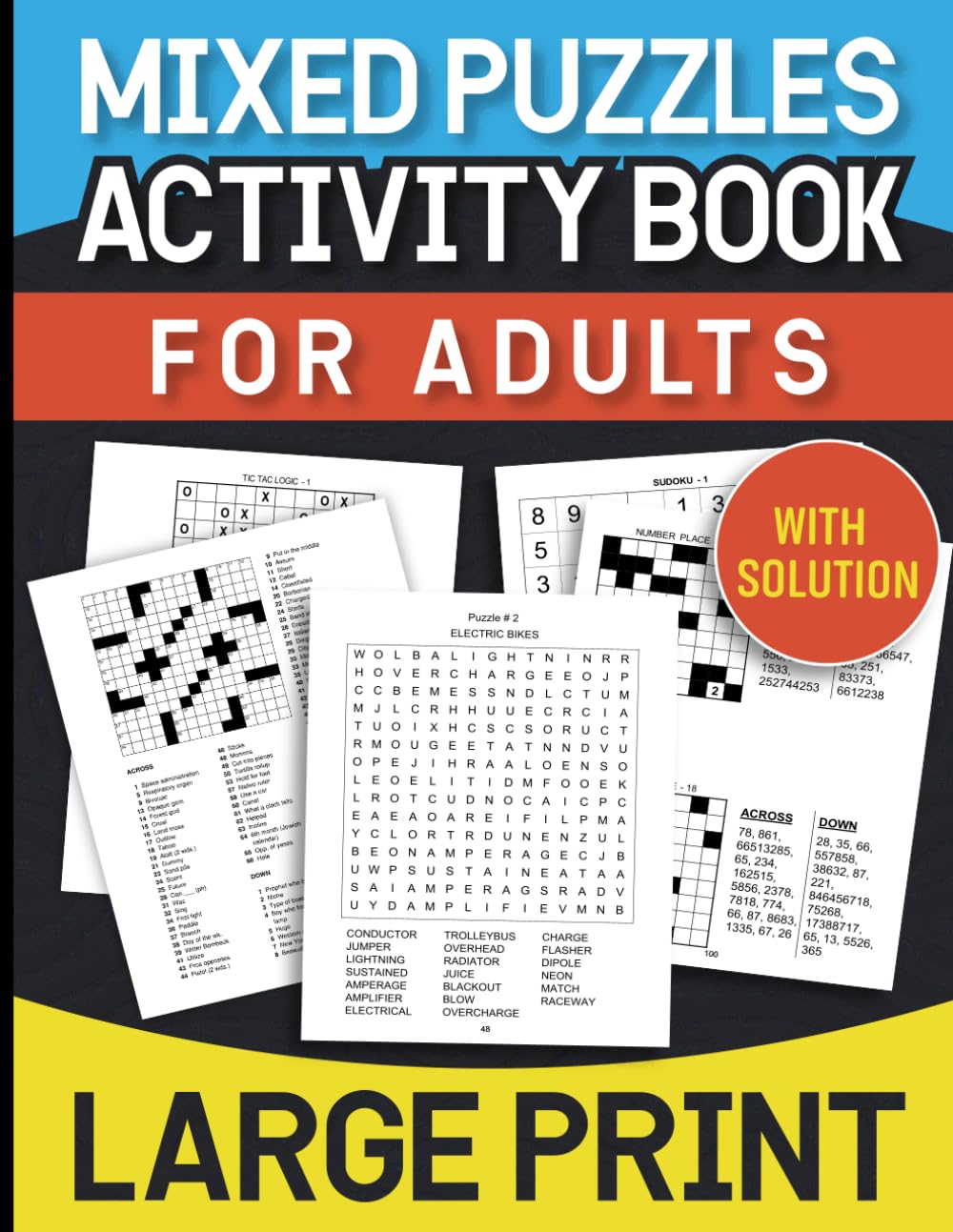 Mixed Puzzles Activity Book For Adults: The Fun And Relaxing Brain Game ...