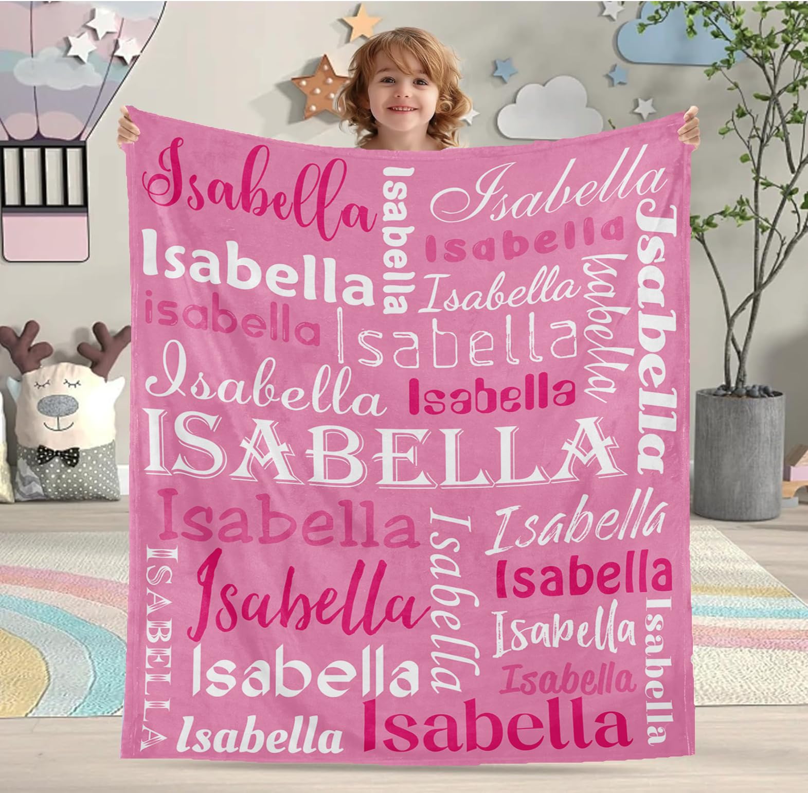 Amazon.com: Personalized Baby Blanket with Name-Customized Soft Flannel ...