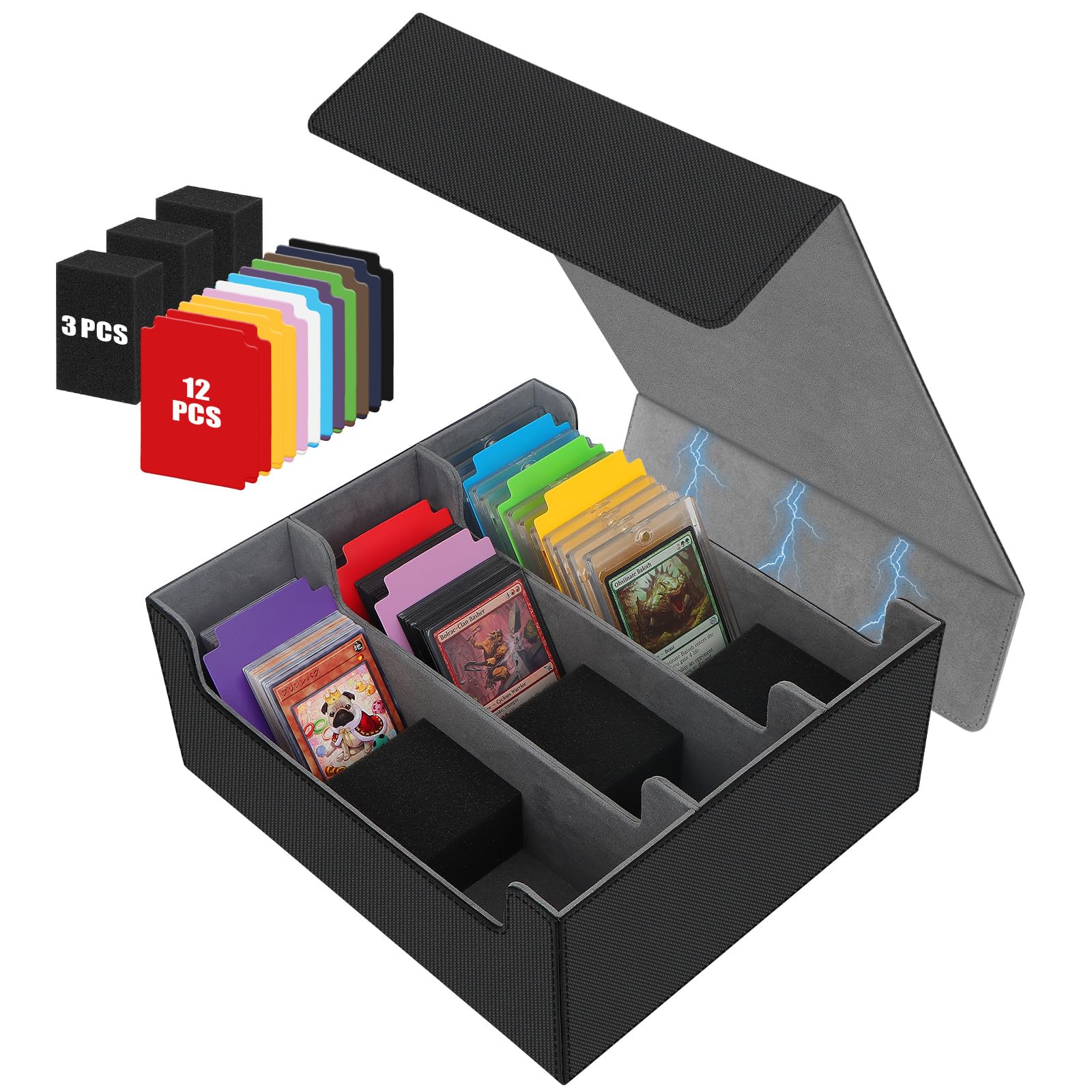 Amazon.com: QLOUNI Card Storage Box for Trading Cards, 2600+ Commander ...