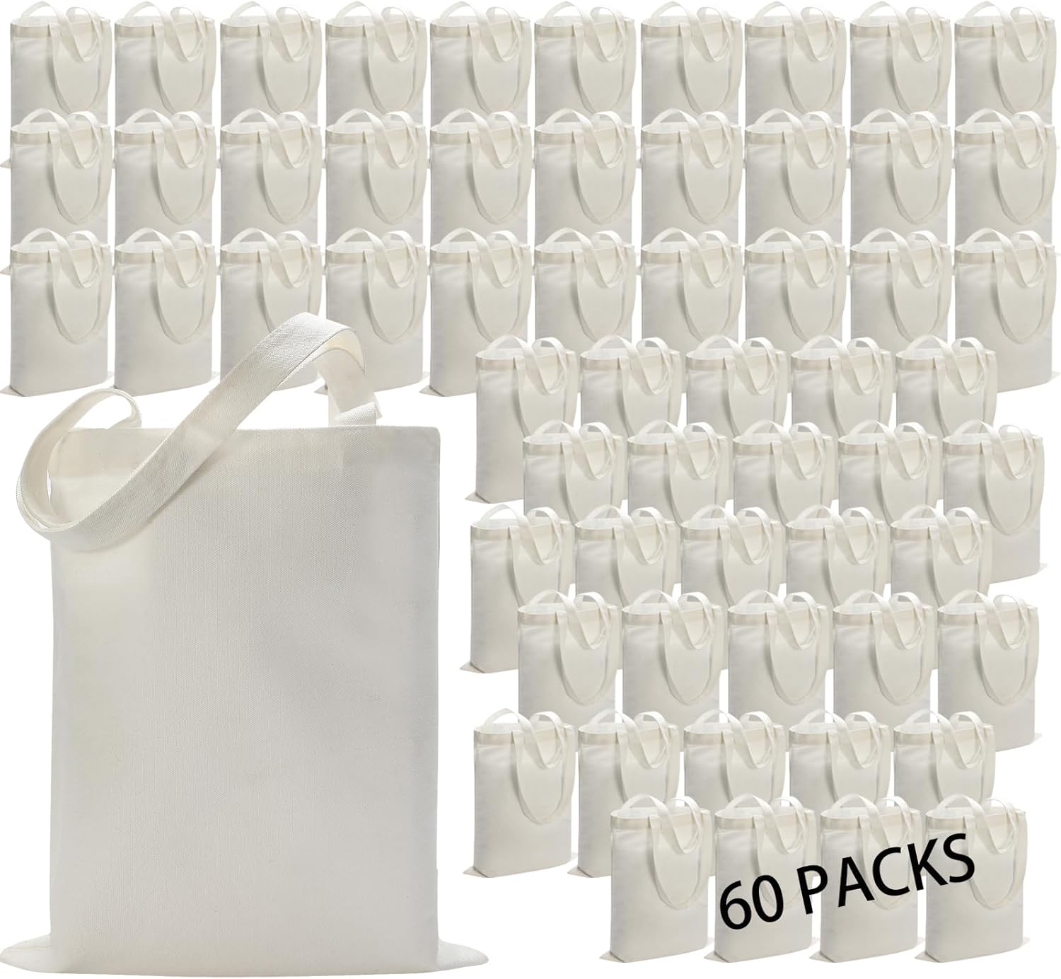 Amazon.com: WHEATHUSK 60 Pack Sublimation Tote Bags Blank Canvas Tote ...