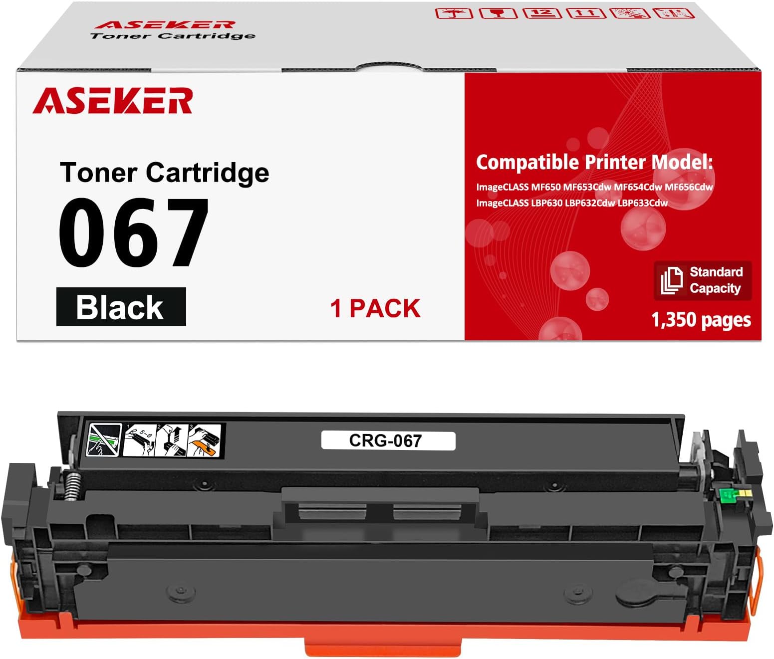 Aseker Compatible 067 Toner Cartridge Black Replacement for Canon 067 ...