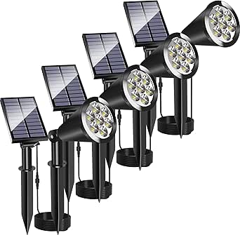 MEIHONG Solar Spot Light Outdoor, Waterproof Solar LED Landscape Lights ...