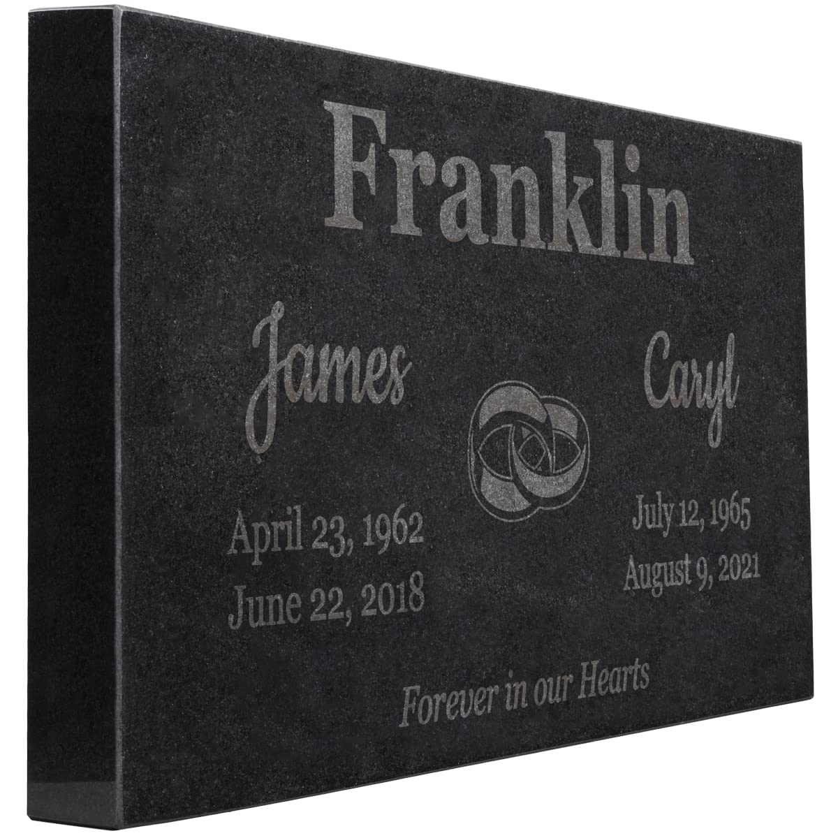 Amazon.com : PlaqueMaker Black Granite Memorial Headstone for Two Lost ...