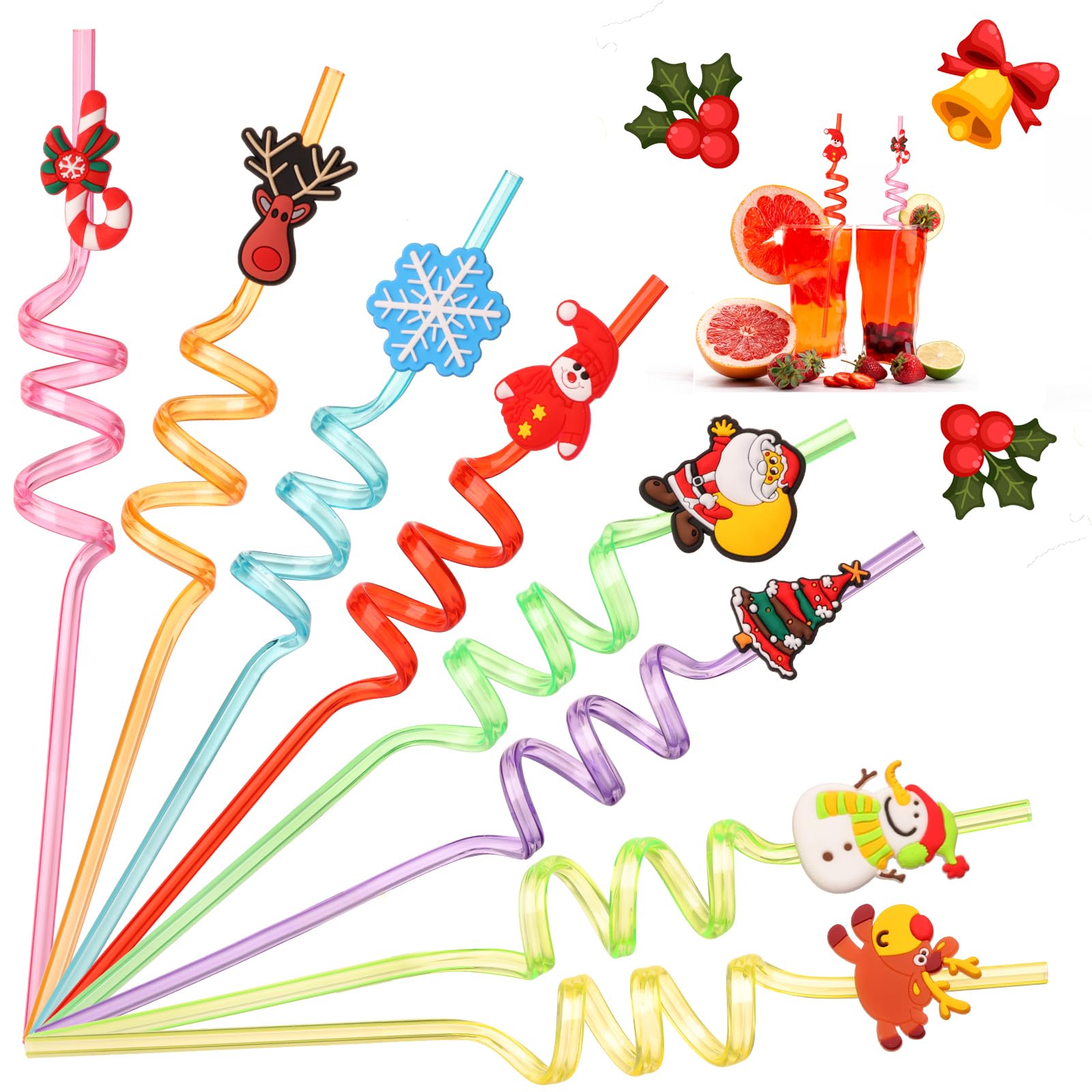 Amazon.com: Christmas Straws, Bulk Christmas Gifts, Christmas Party ...
