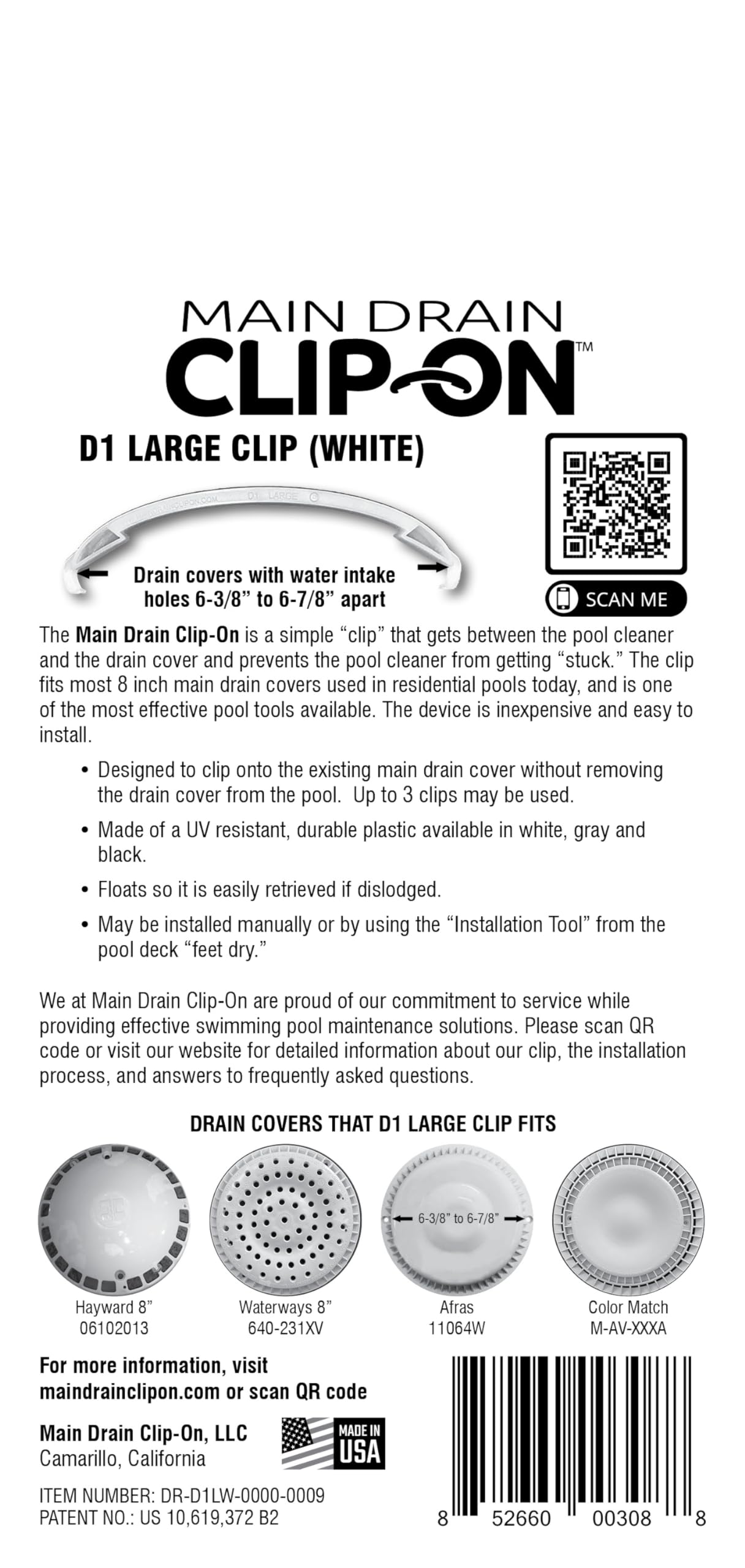 Snapklik.com : Main Drain Clip On - Pool Drain Clip To Prevent ...