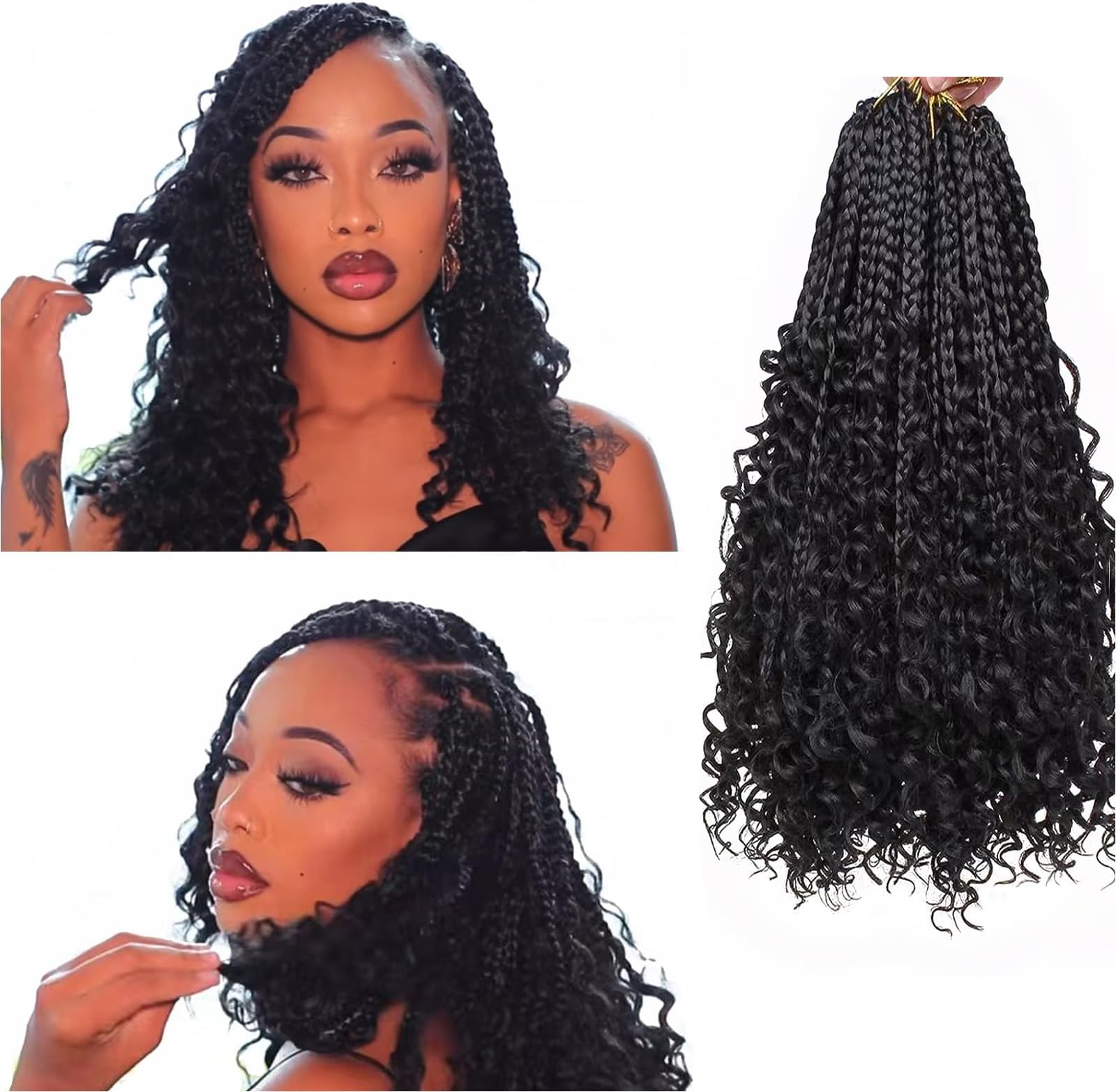 Amazon.com : 6 Packs Crochet Box Braids Curly Ends 10 Inch Crochet ...
