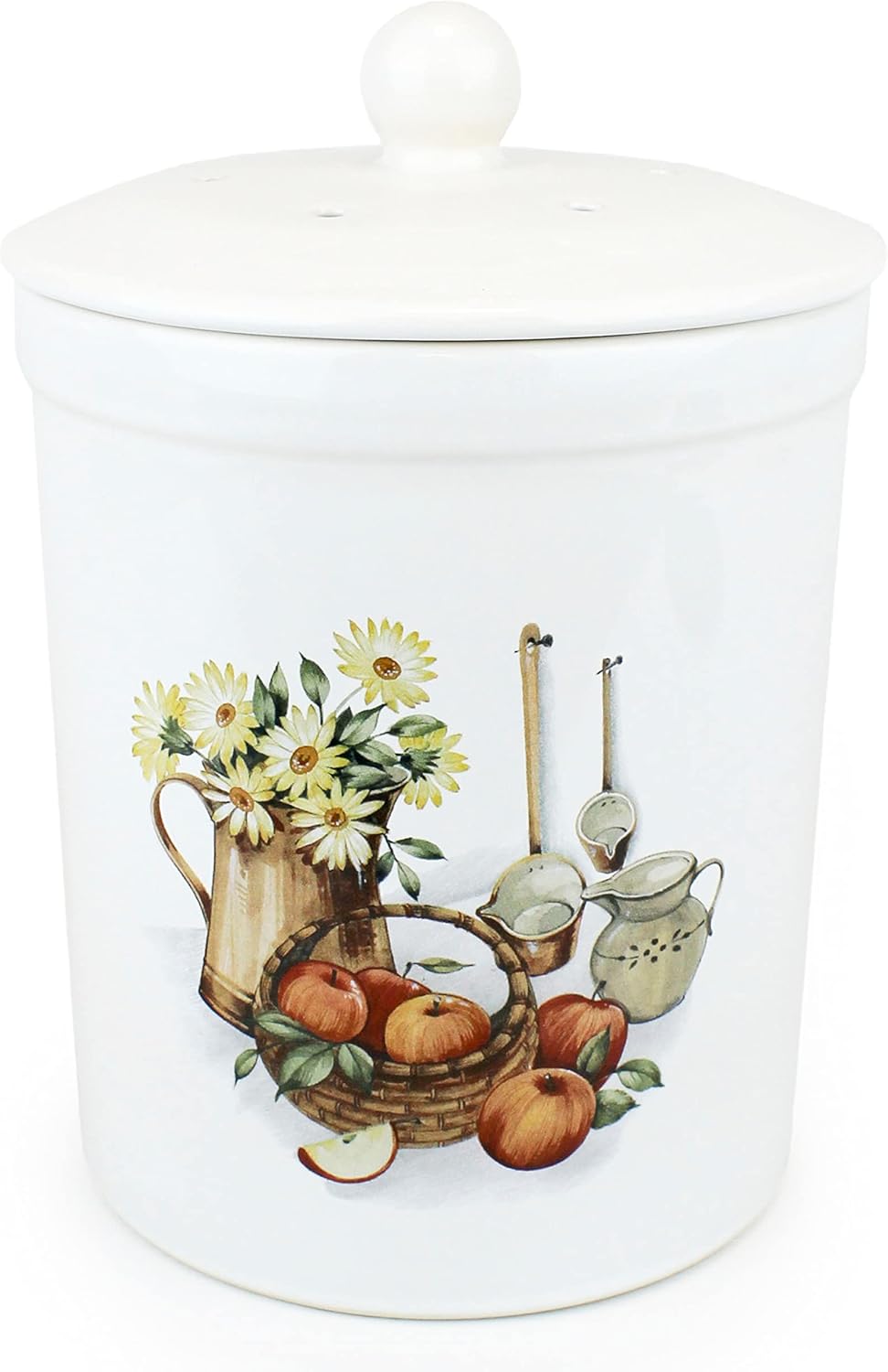 Hambridge Ceramic 3L Compost Caddy/Food Waste Bin - Kitchen Apples ...