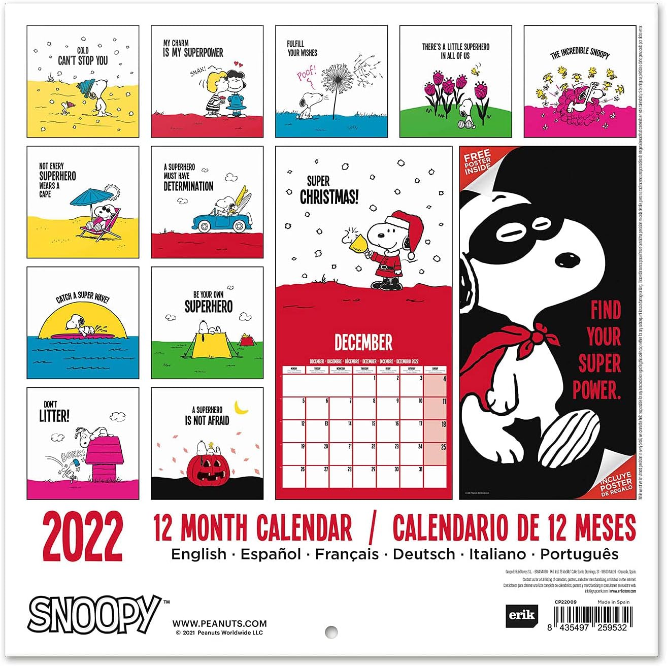 Official Snoopy 2022 Wall Calendar, January 2022 – December 2022 ...