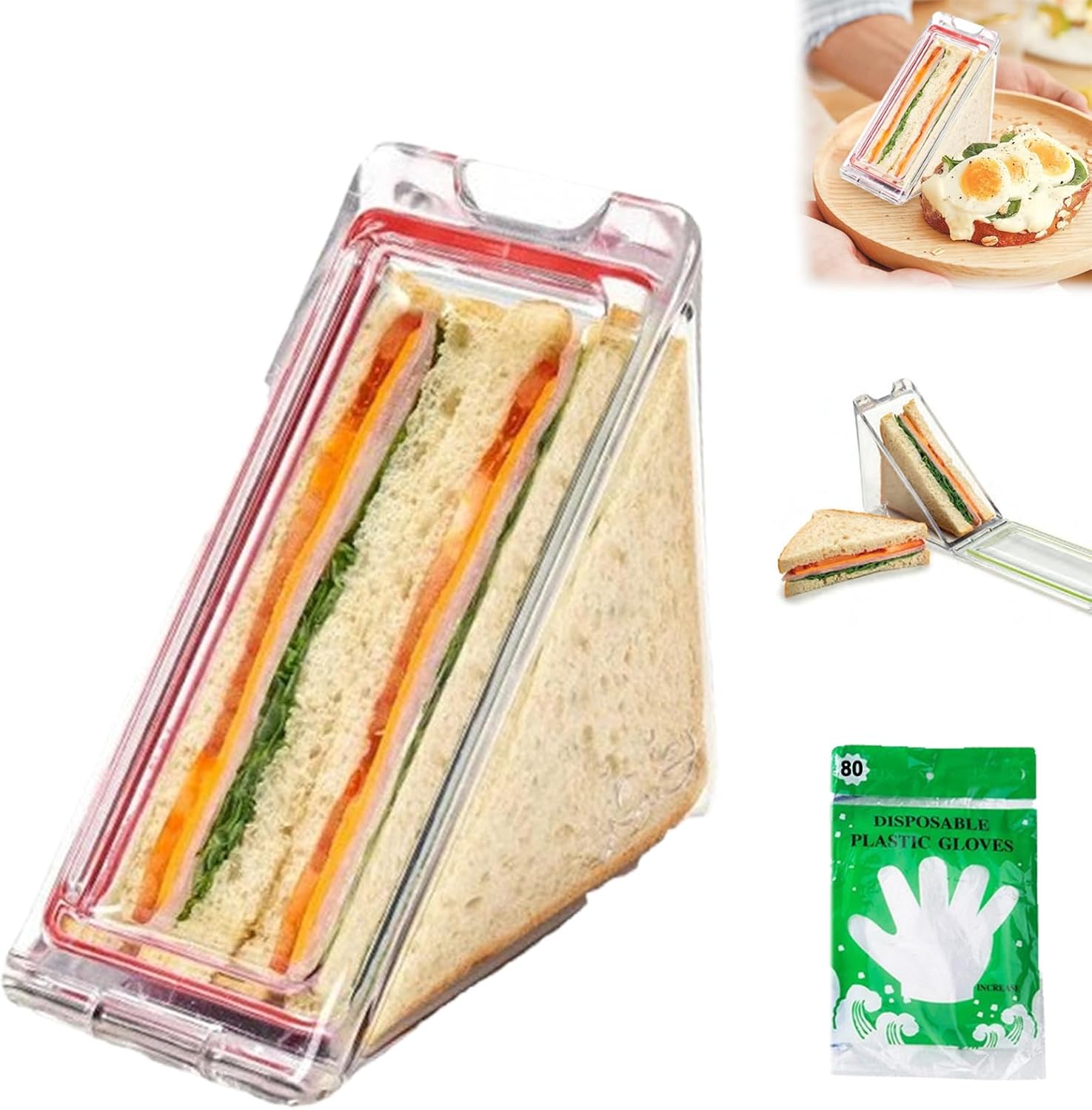 Qosneoun Triangle Sandwich Container, Sandwich Container Triangle ...