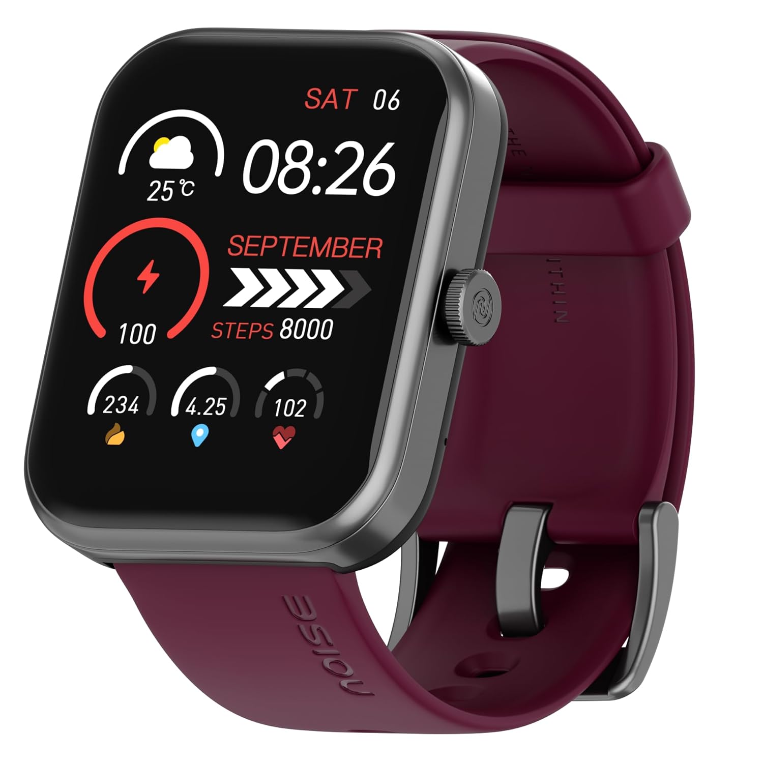 Noise ColorFit Pulse Grand 3 Smartwatch - Deep Wine : Amazon.in ...