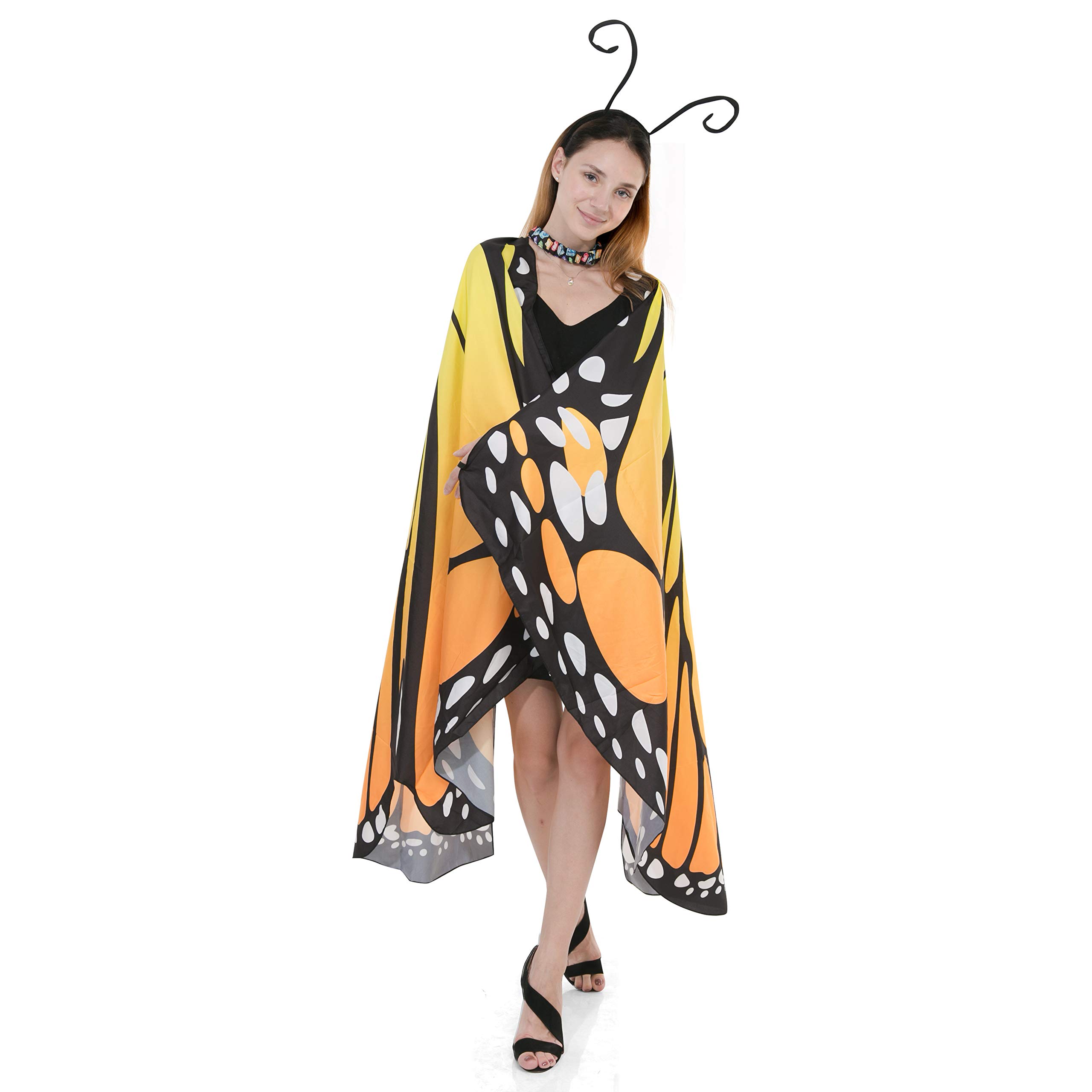 Papillon Costume 2 Pcs Halloween Butterfly Wings Butterfly Shawl Moth ...