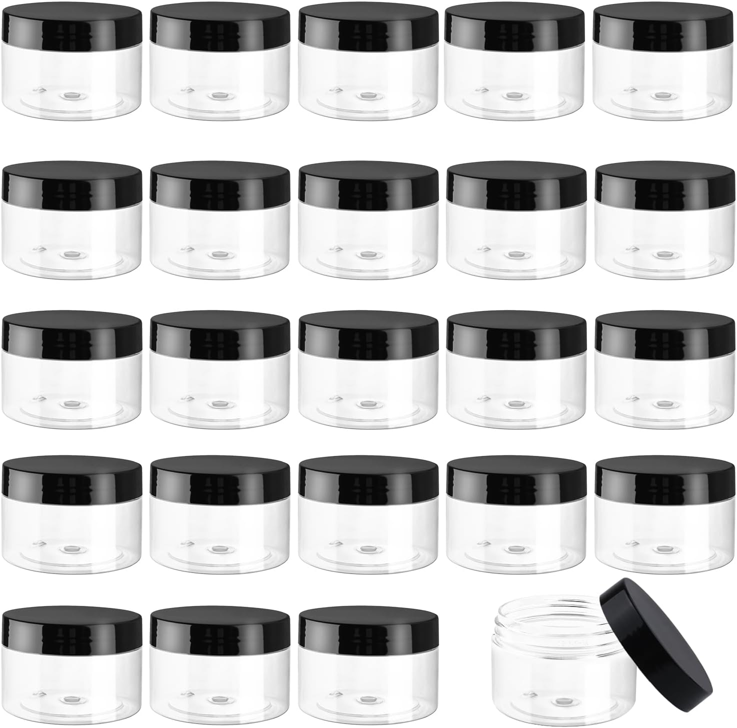 Amazon.com: 24 Pcs 120ml/4oz Plastic Jars Refillable Clear Cosmetic ...