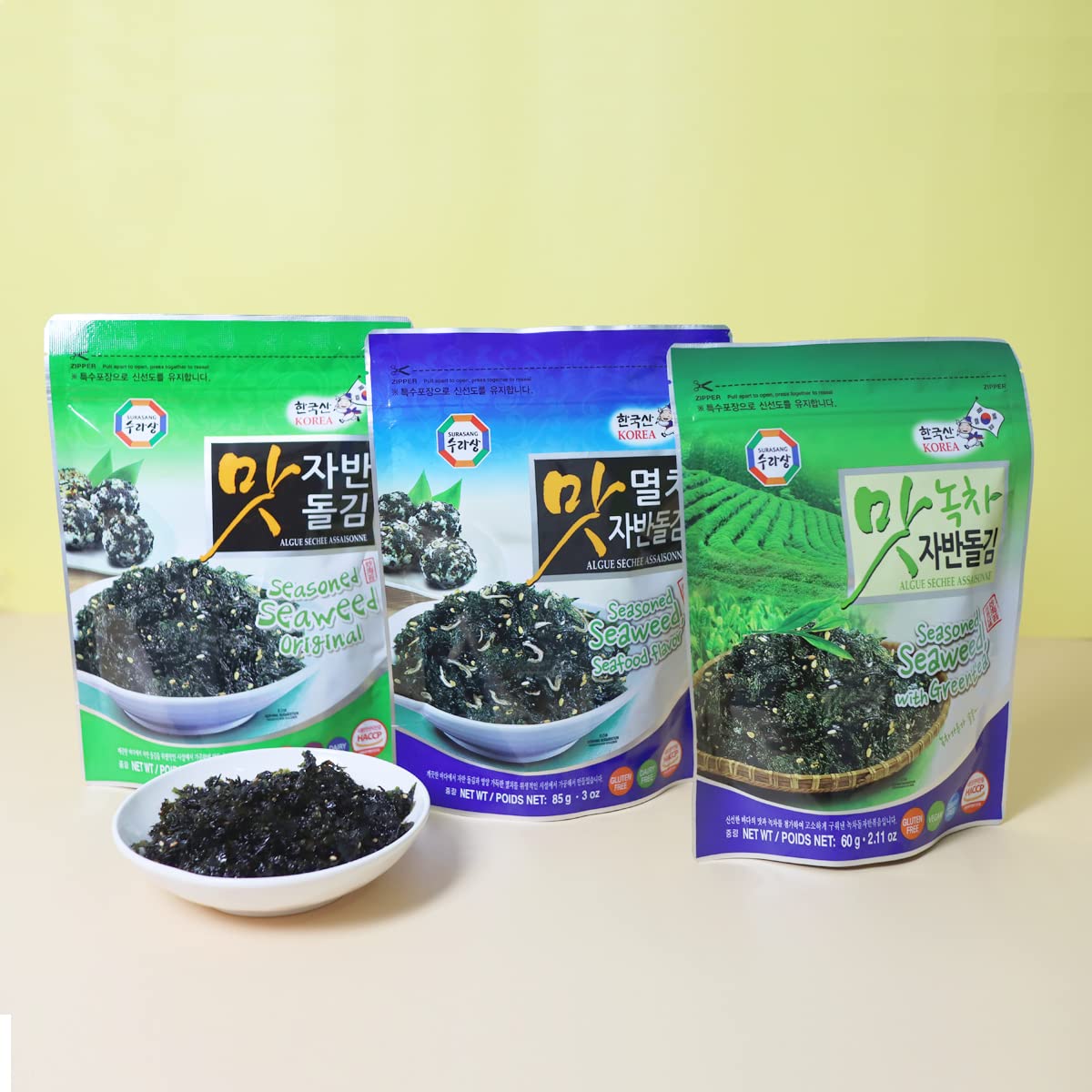 Buy Surasang Seasoned Seaweed Sprinkles Green Tea Flavor, Sweet and ...