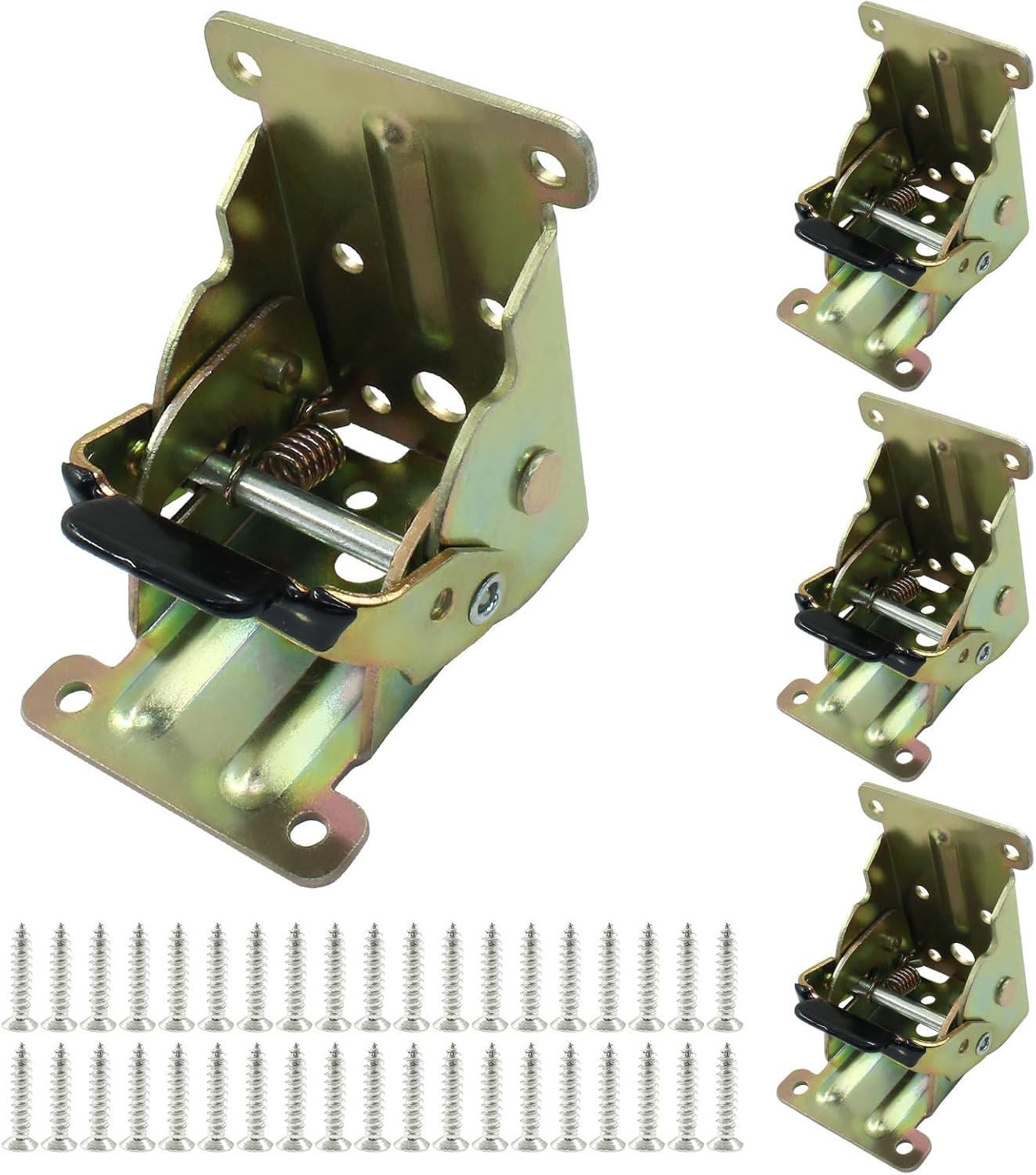 suiwotin 4pcs Folding Bracket, Self Locking Hinges 90 Degree Foldable ...