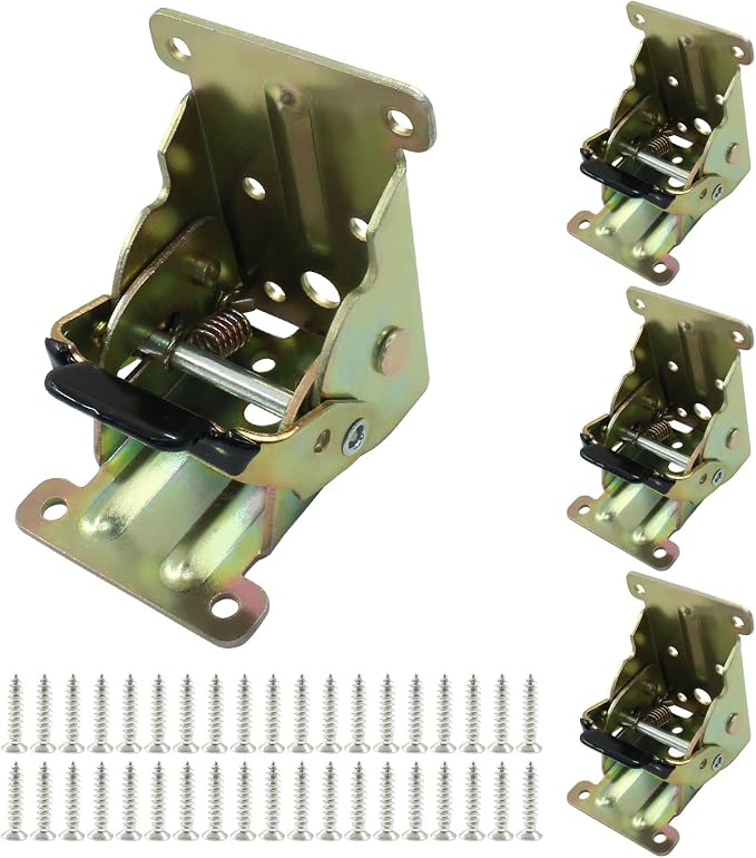 suiwotin 4pcs Folding Bracket, Self Locking Hinges 90 Degree Foldable ...
