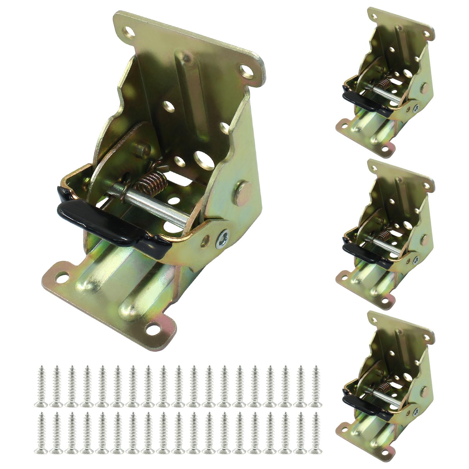 suiwotin 4pcs Folding Bracket, Self Locking Hinges 90 Degree Foldable ...