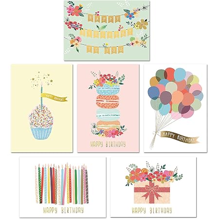 Set of 24 Gold Foil Bulk Birthday Cards Assortment – Bulk Happy ...