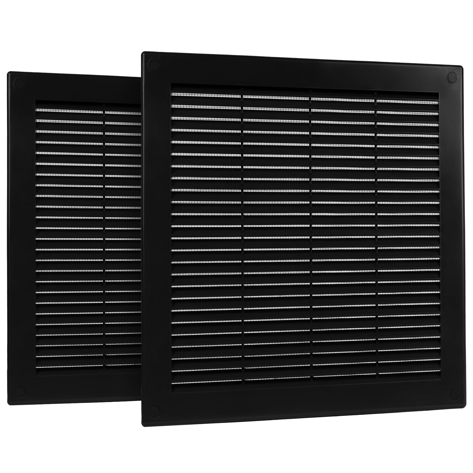 HVAC OV 2pack 10" x 10" Inch (Grille Dimensions) Black Plastic Square ...