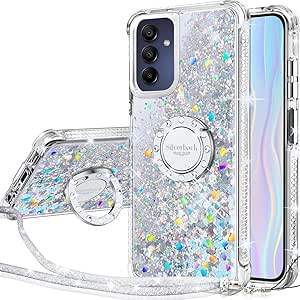 Amazon.com: Silverback for Galaxy A15 5G Phone Case, Moving Liquid Holographic Sparkle Glitter ...