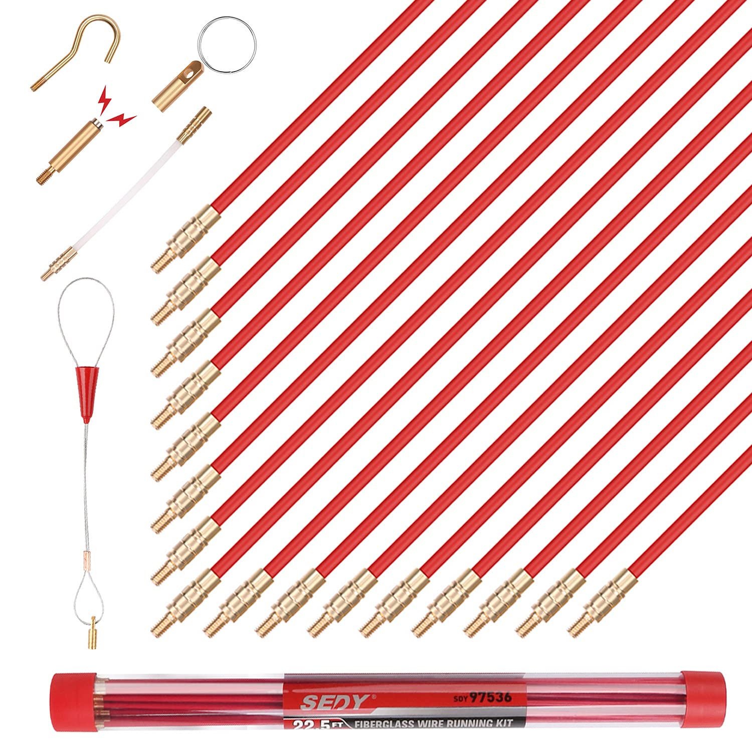 Snapklik.com : Electrical Fish Cable Wire Puller: 22.5ft Fiberglass ...