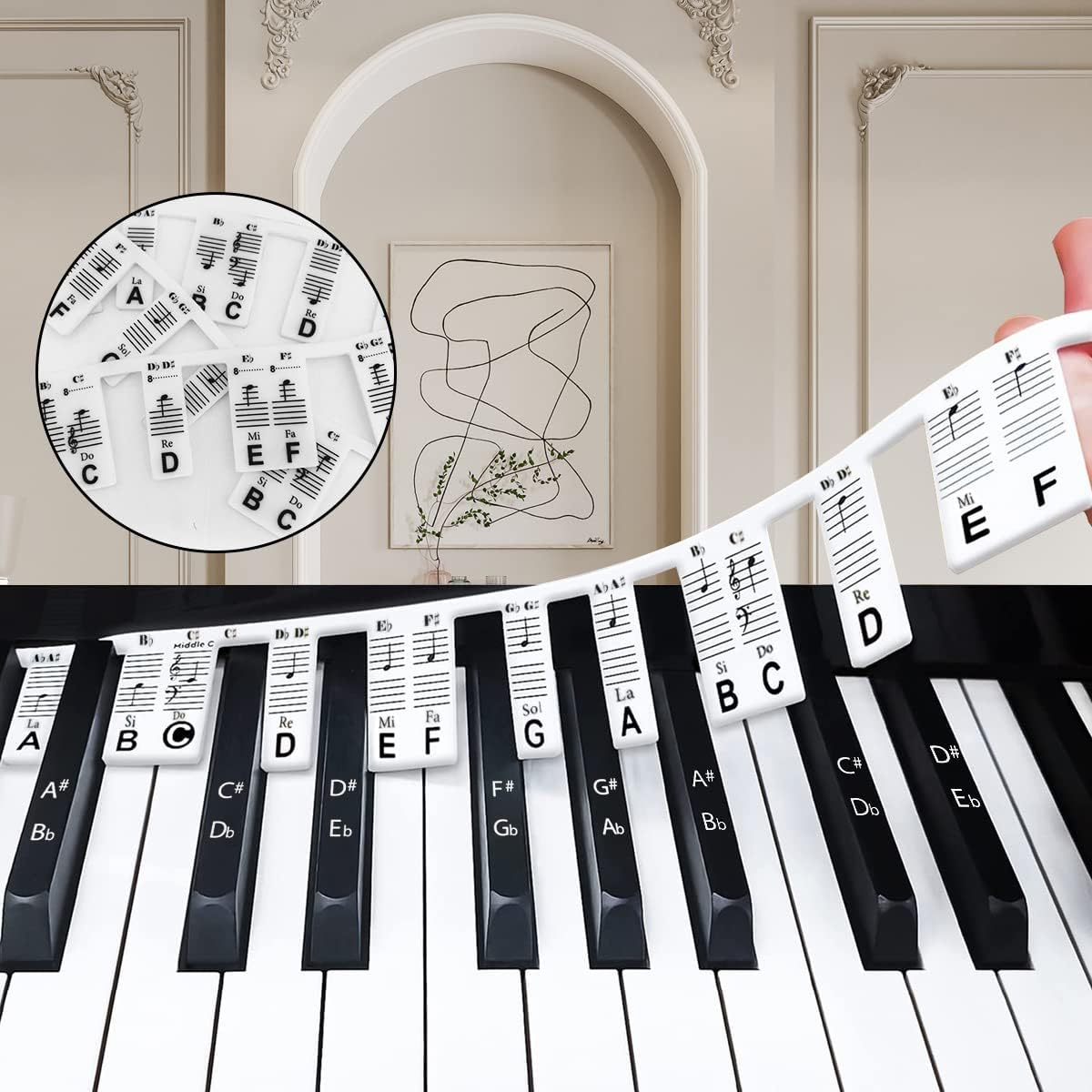 Amazon.com - Vitoler Removable Piano Keyboard Note Labels,88 Keys Piano ...