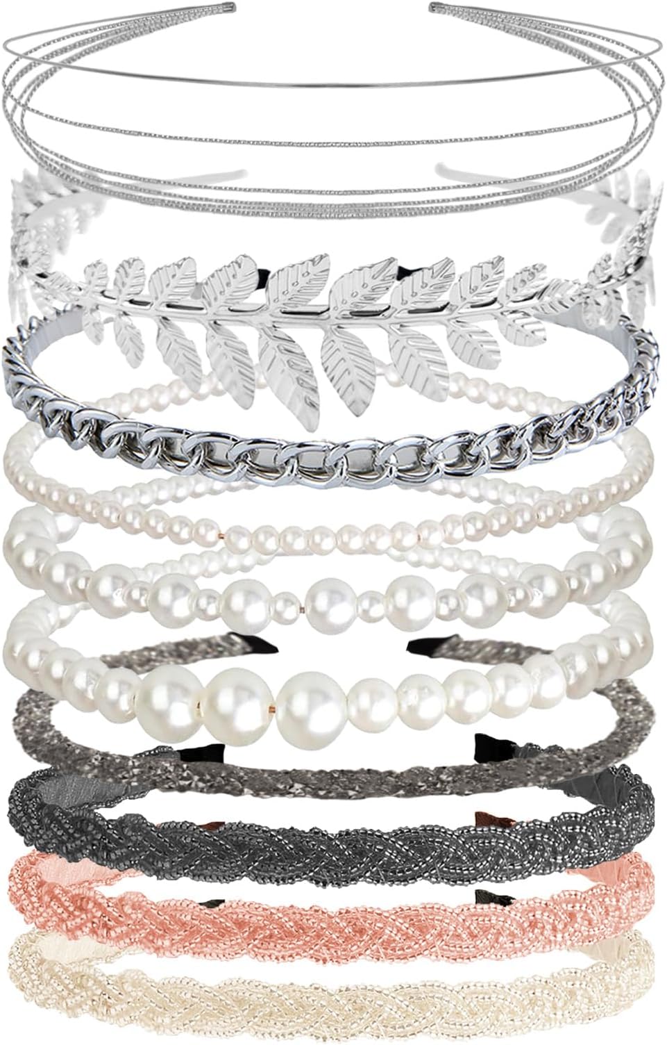 Amazon.com : LifeDawn 10Pcs Headbands for Women Girls, Pearl Headbands ...