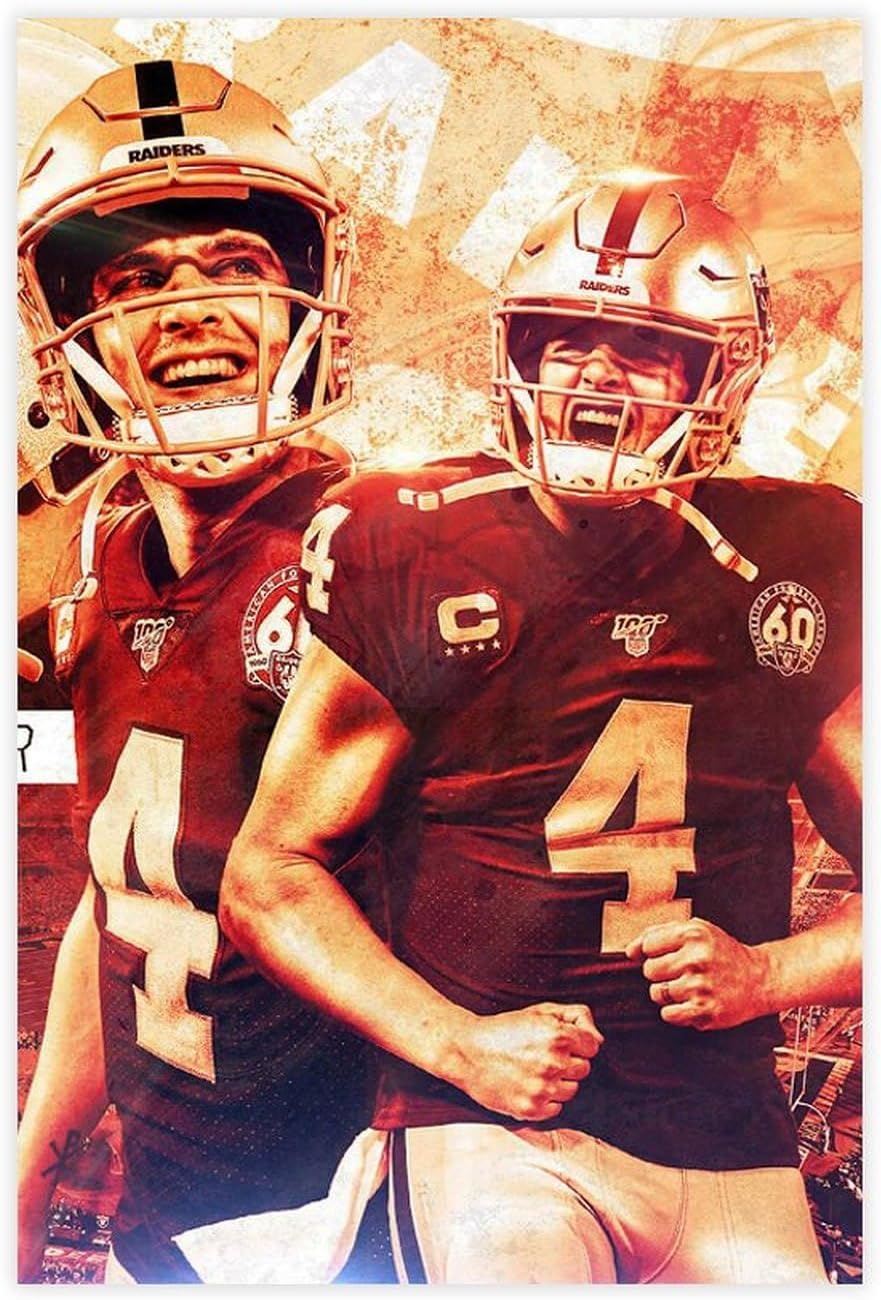 Amazon.com: ZYAURA Derek Carr Posters Football 7 Canvas Poster Bedroom ...