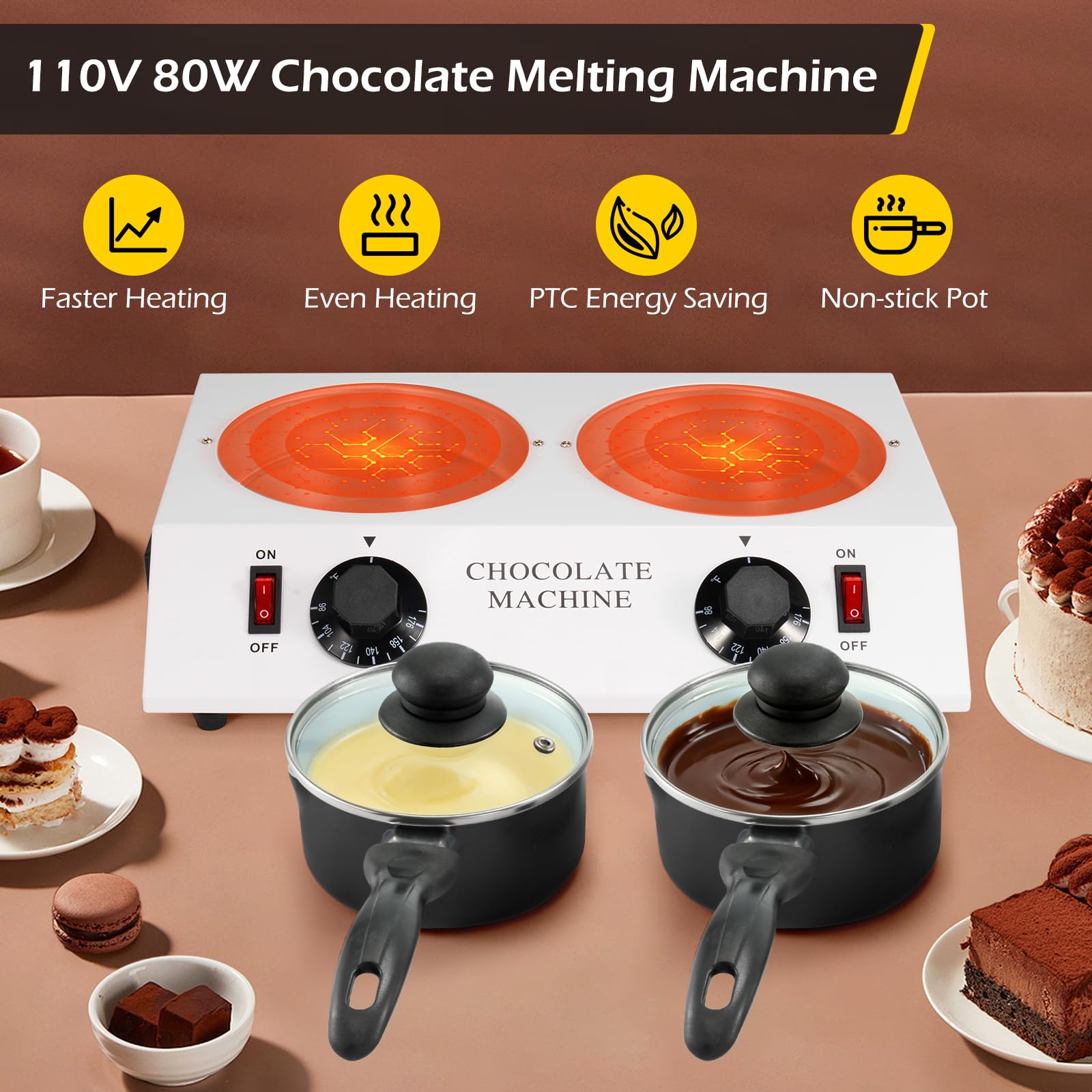 Snapklik.com : Dyna-Living Chocolate Melting Pot Dual Chocolate ...