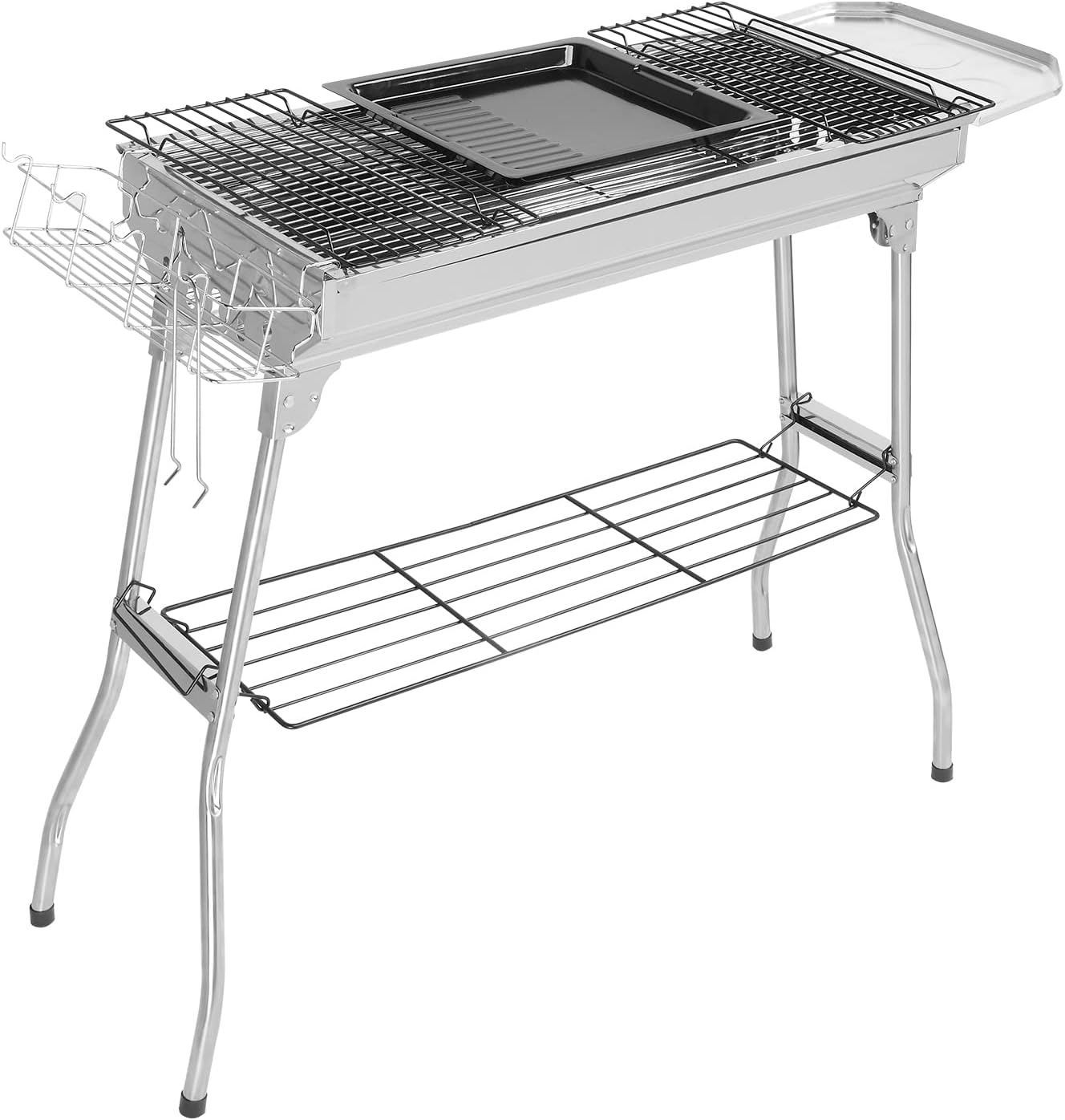 Amazon.com: Outvita Portable Charcoal Grill, 39 x 12x 28" Foldable Barbecue Grill, Stainless ...