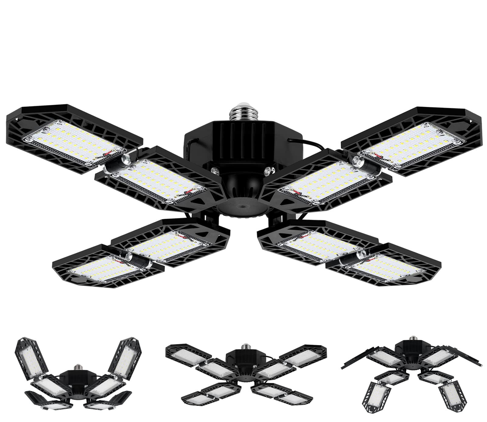 Snapklik.com : Aoretic LED Garage Lights Bulb 8 Panels 1 Pack -180W ...