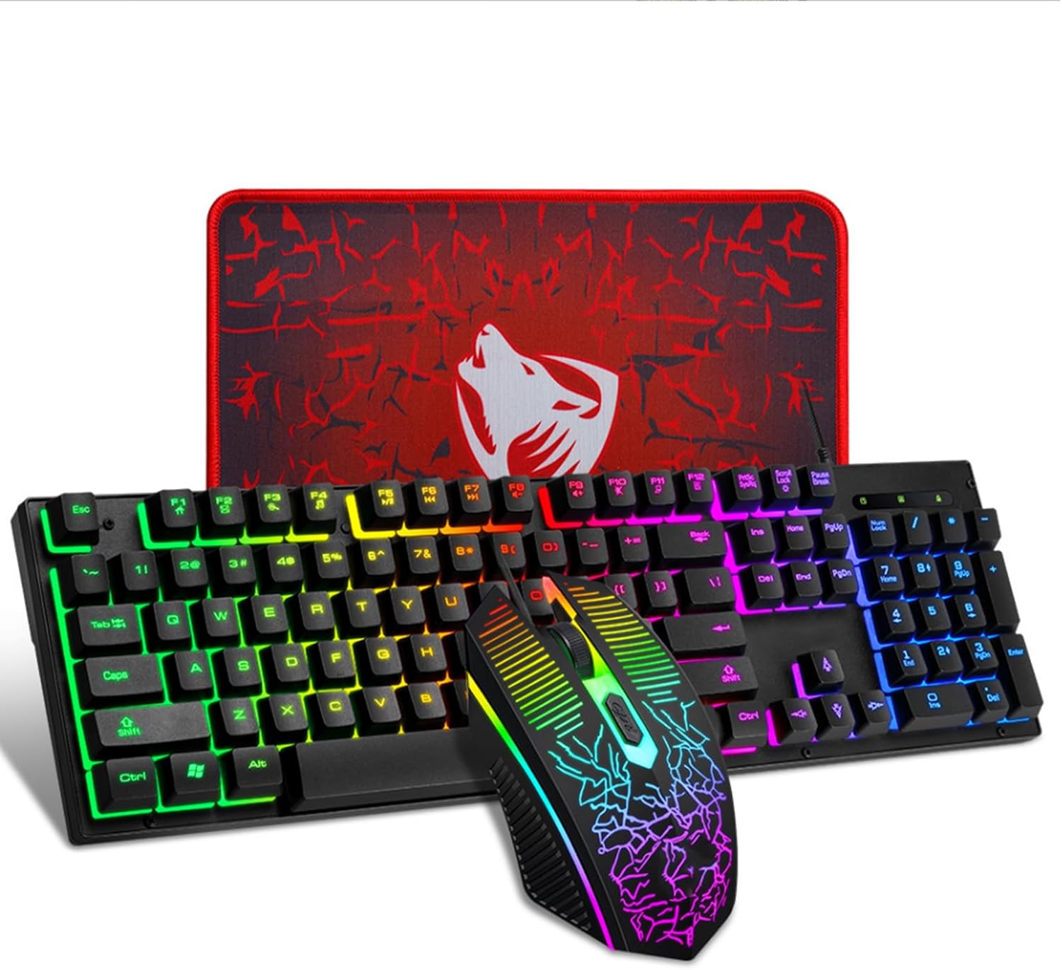 oolong Gaming Keyboard and Mouse Combo with 104 Key Rainbow LED ...