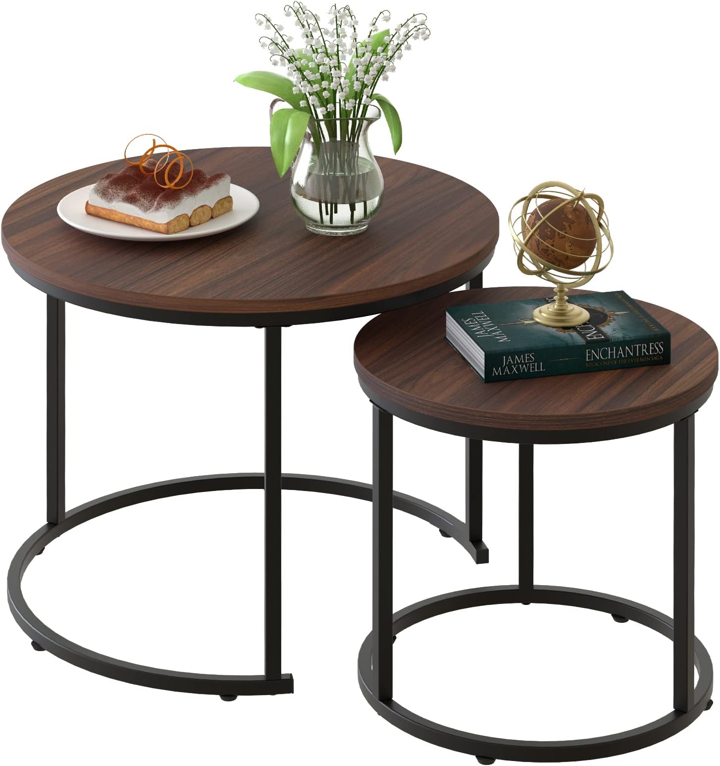 Amazon.com: ODIKA Two Tone Modern Nesting Coffee Tables - 31.5'' Modern ...