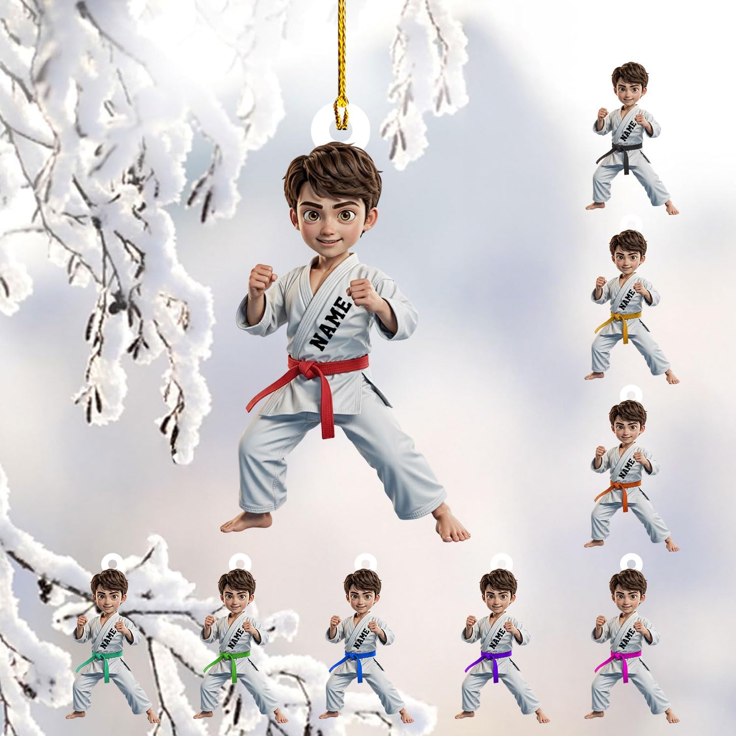 Amazon.com: Personalized Karate Gi Ornament – Custom Martial Arts ...