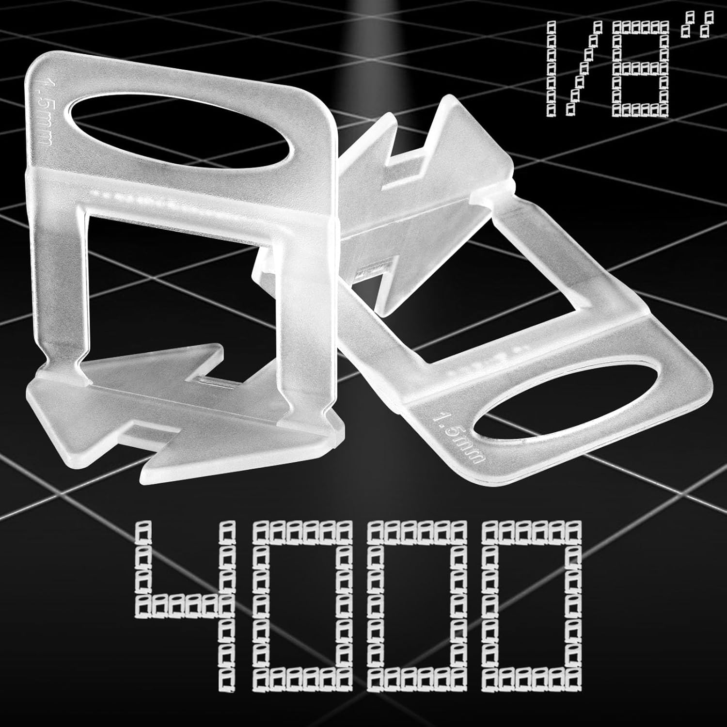 1/8” Tile Leveling System Spacers 4000 PCS Tile Leveling Clips Kit ...