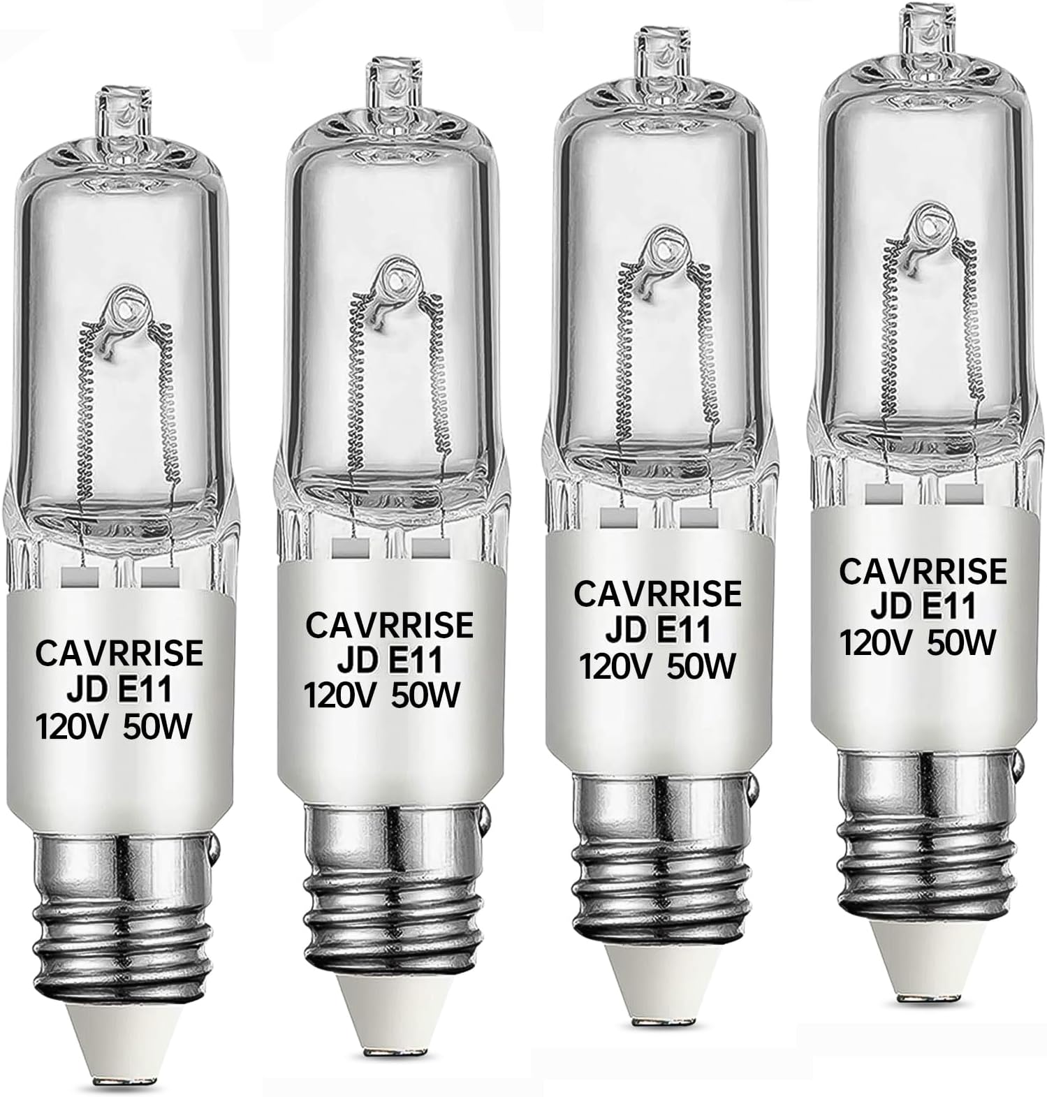 4 Pack JDE11 Bulb,120V 50W Halogen Candelabra Bulbs,T4 Mini Base JD E11 ...