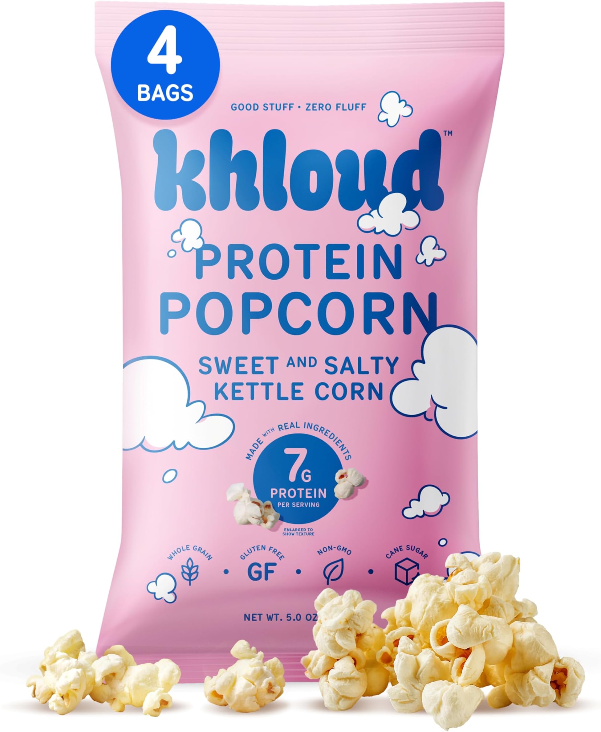 Amazon.com: Khloud Protein Popcorn, Sweet & Salty Kettle Corn - Protein ...
