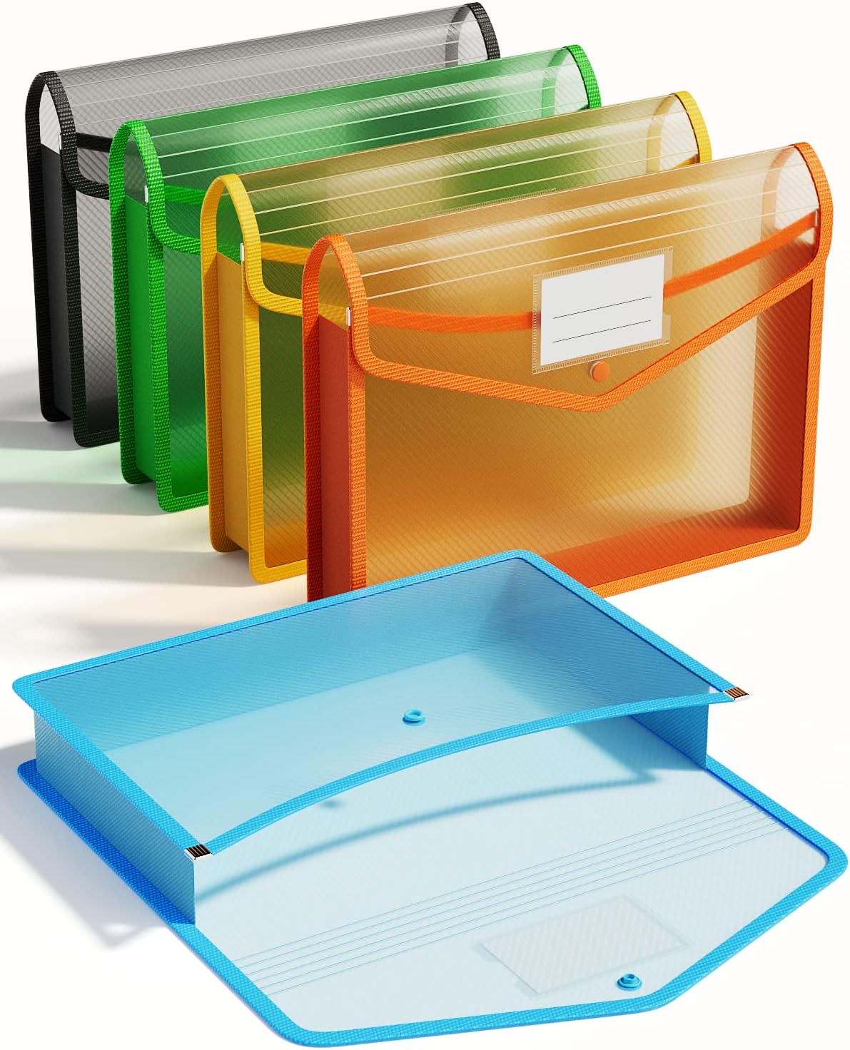 Amazon.com : HOIGON 9 Packs A5 Plastic Expanding File Folder with Snap ...