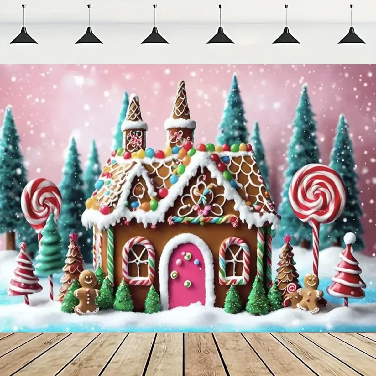 Amazon.com : Christmas Winter Gingerbread House Photography Background ...