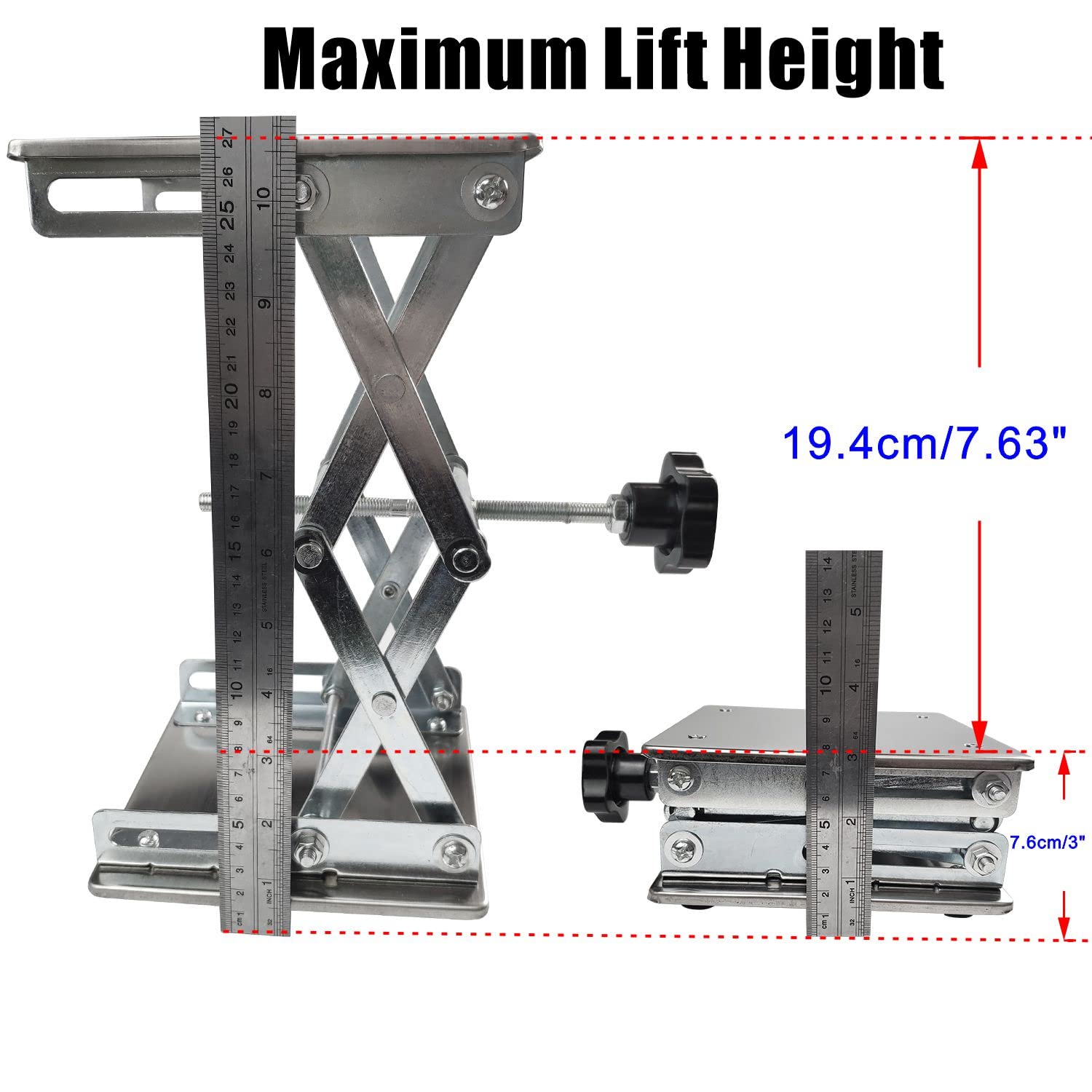 Snapklik.com : JENSWILL 6" X6" Lift Table Stainless Steel Lab Jack ...