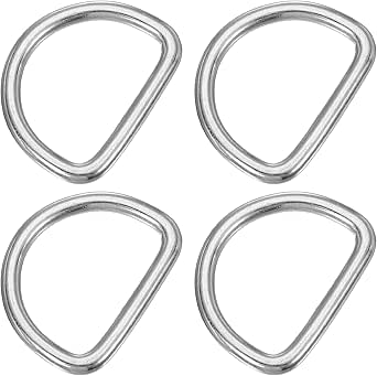 Amazon.com: PATIKIL Metal D-Rings, 304 Stainless Steel D Ring Welded ...