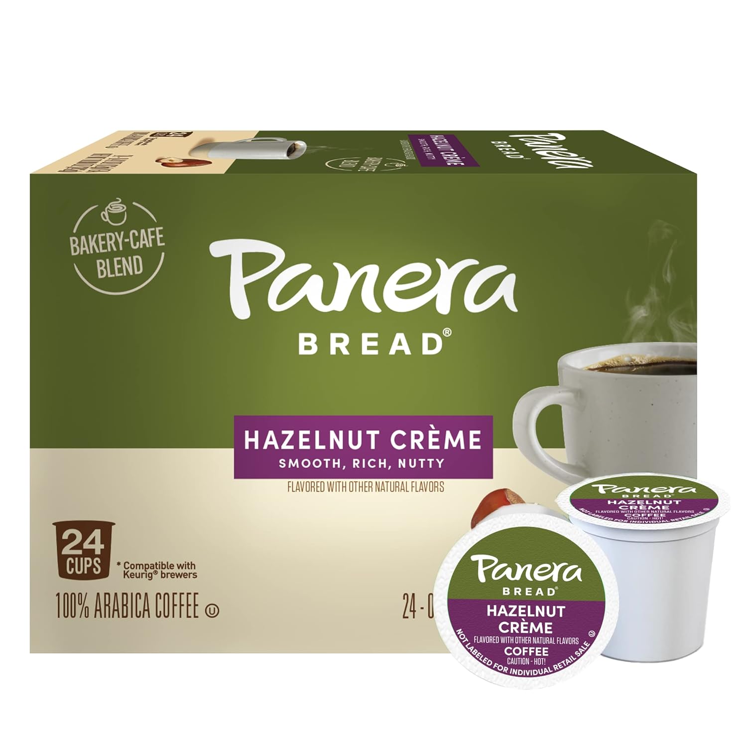 Amazon.com : Panera Bread Hazelnut Crème Light Roast Coffee, Single ...