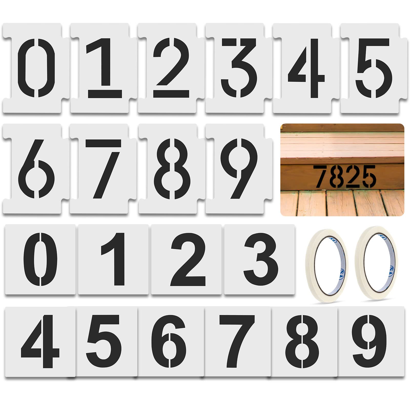 Buy 20 Pieces Number Stencils - 4 inch 3 inch Large Curb Painting ...